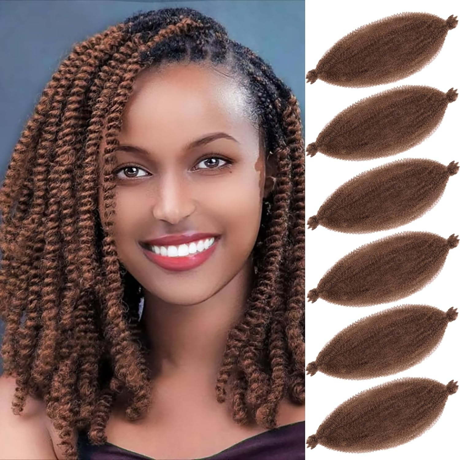 Marley Twist Braiding Hair Pre Stretched Brown Spring Twist Hair Marley ...