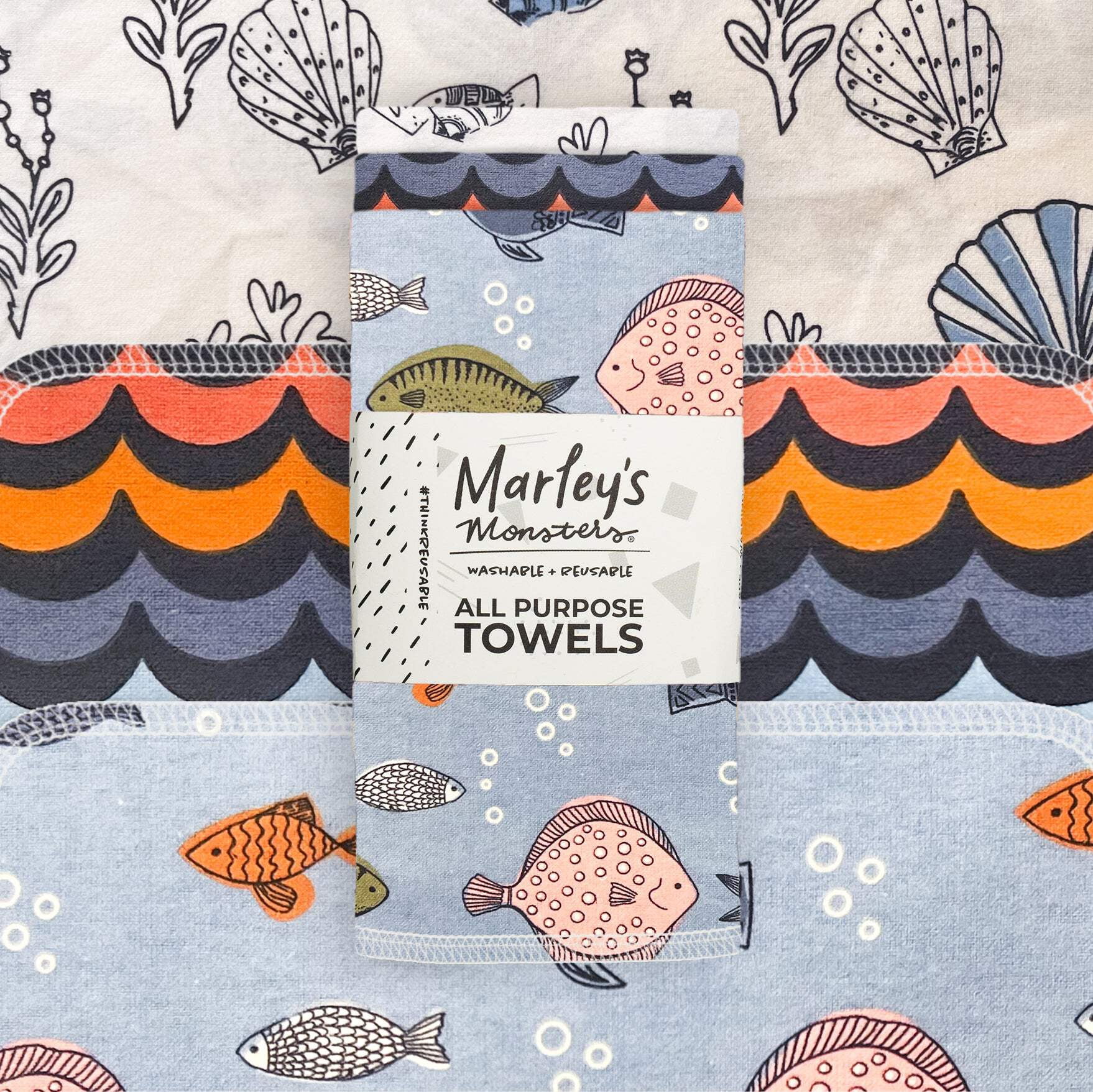 Marley's Monsters All Purpose Towels: 3 Count Pack - Cotton Flannel ...