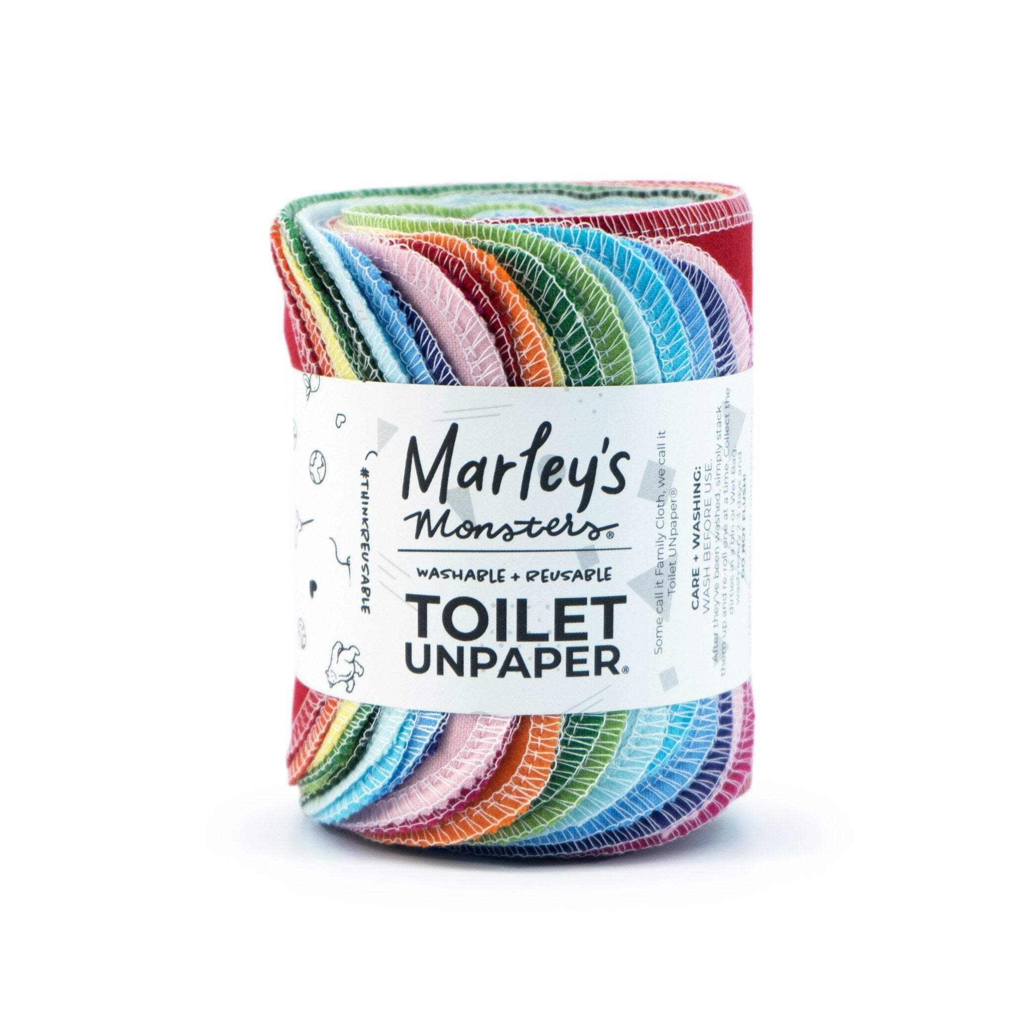 Marley's Monsters Toilet UNpaper® Roll - Rainbow Bidet Cloths - Walmart.com
