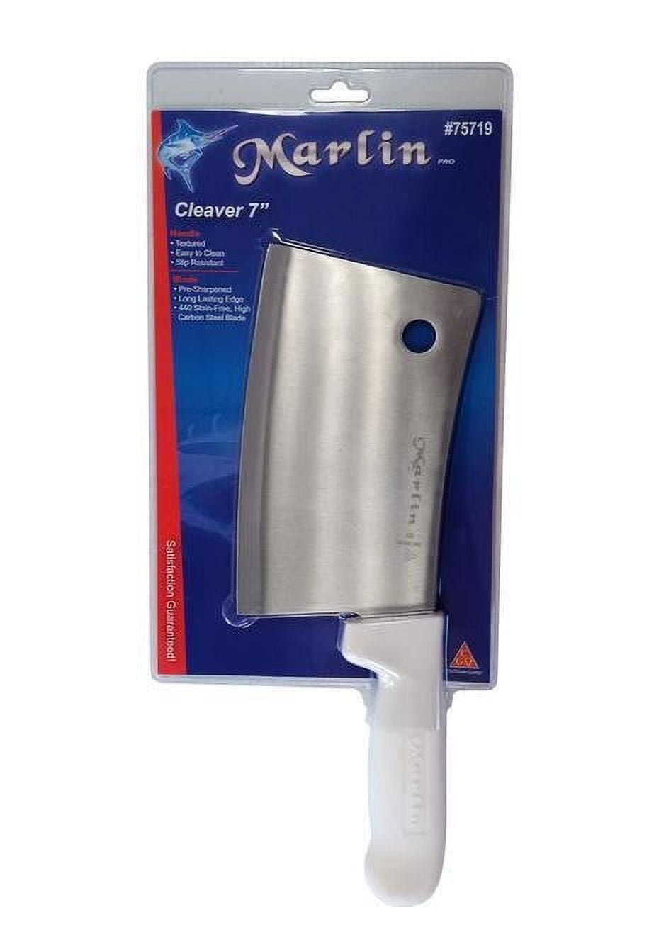 Marlin Pro Stainless Steel 7" Cleaver - Butcher Knife for Chopping ...