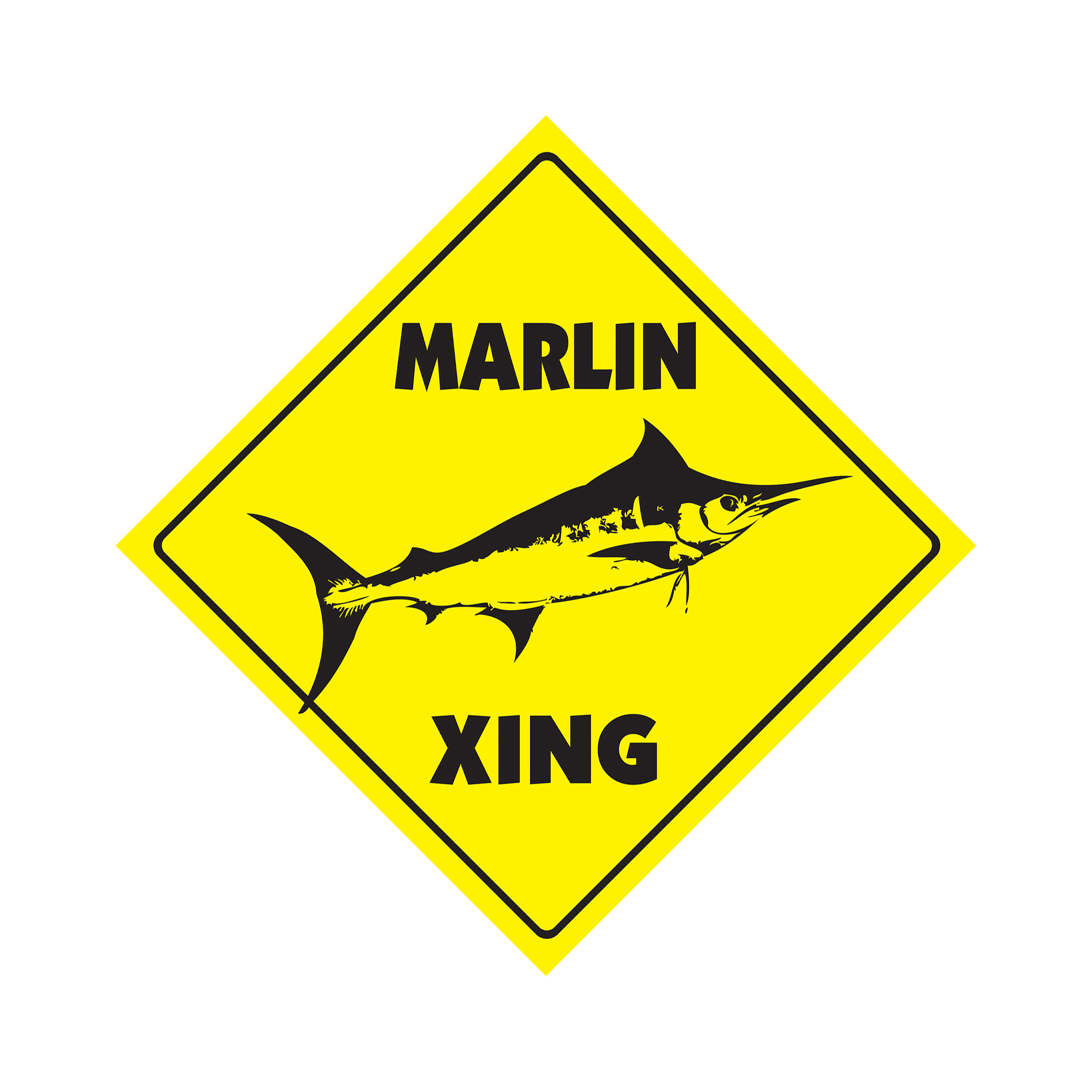 Marlin Crossing Sign Zone Xing | Indoor/Outdoor | 12" Tall offshore ...