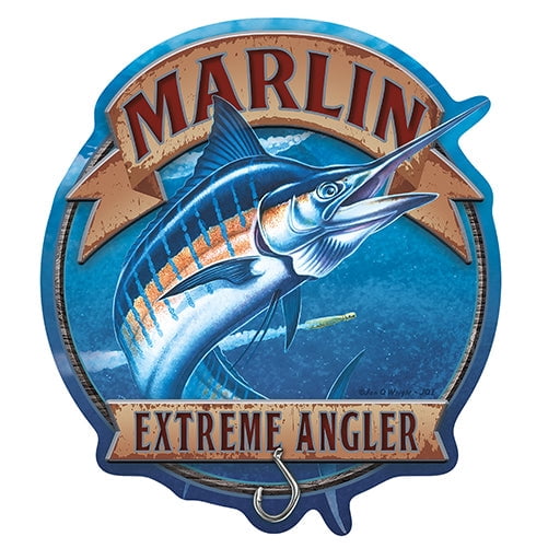 Marlin Extreme Angler Fishing Novelty Sign | Indoor/Outdoor | Funny ...