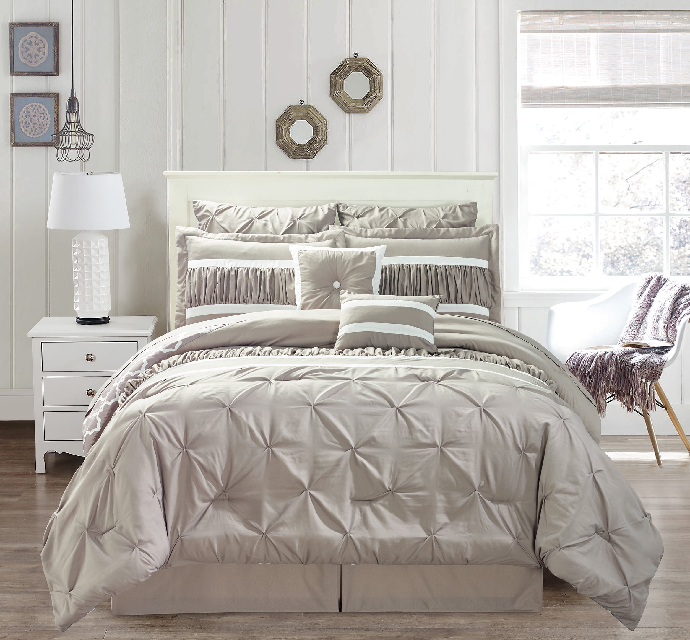 Marlin Pintucked 10 Piece Comforter Set - Walmart.com