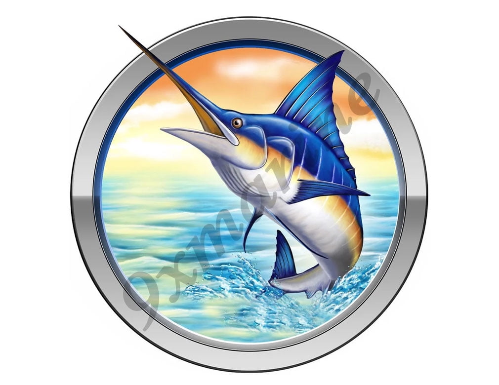 Marlin Round Sticker for Mako, Boston Whaler, Pro Line, Robalo & Center ...