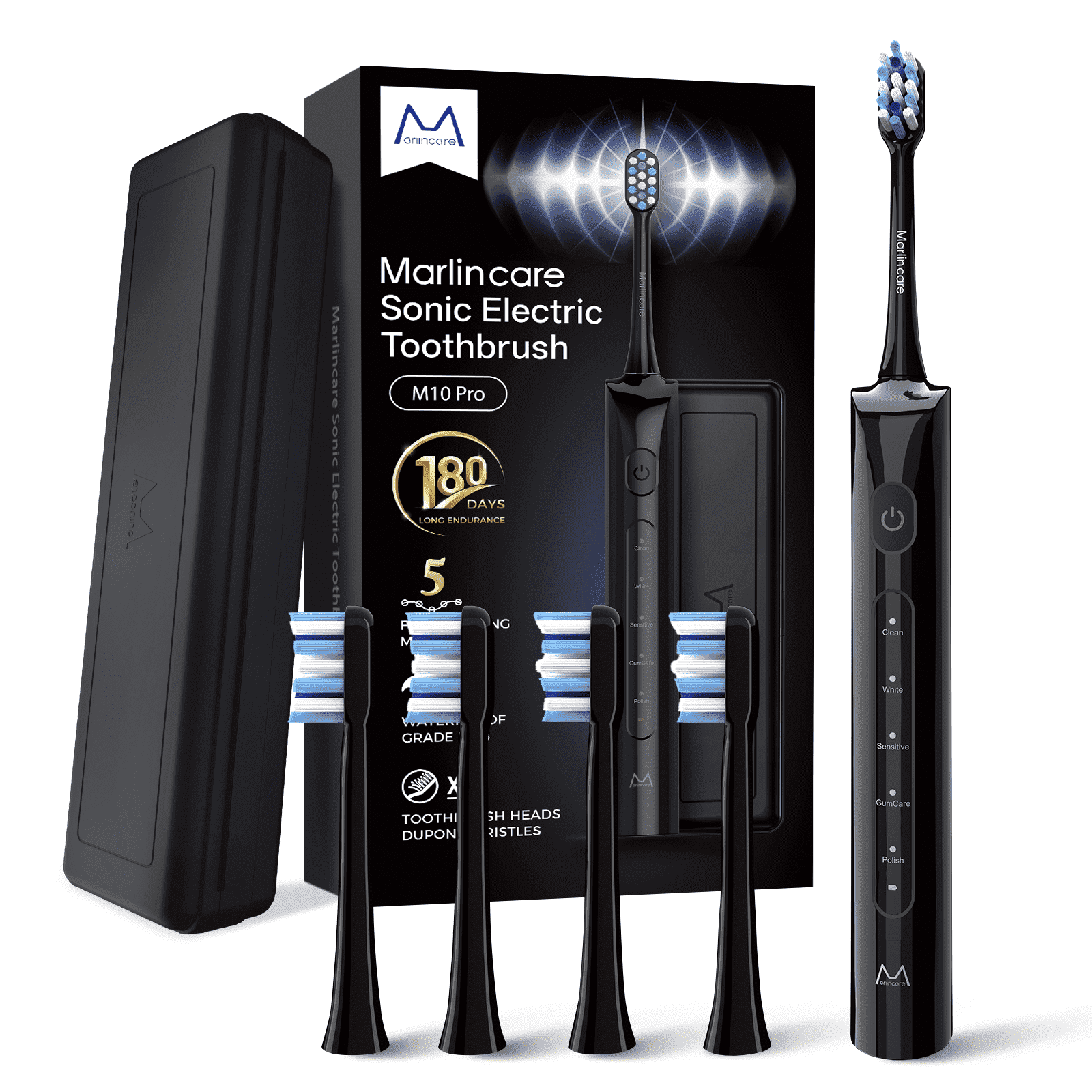 Marlincare Sonic Electric Toothbrush for Adults,Rechargeable Powered ...