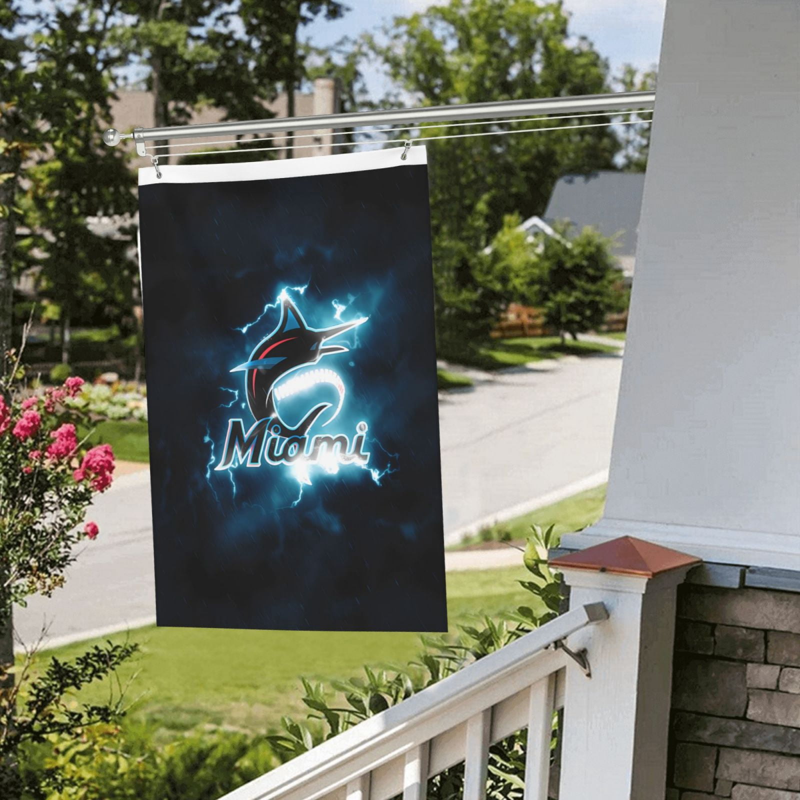 Marlins Baseball Team Custom Logo Double Sided 2x3 Feet Outdoor Vibrant ...