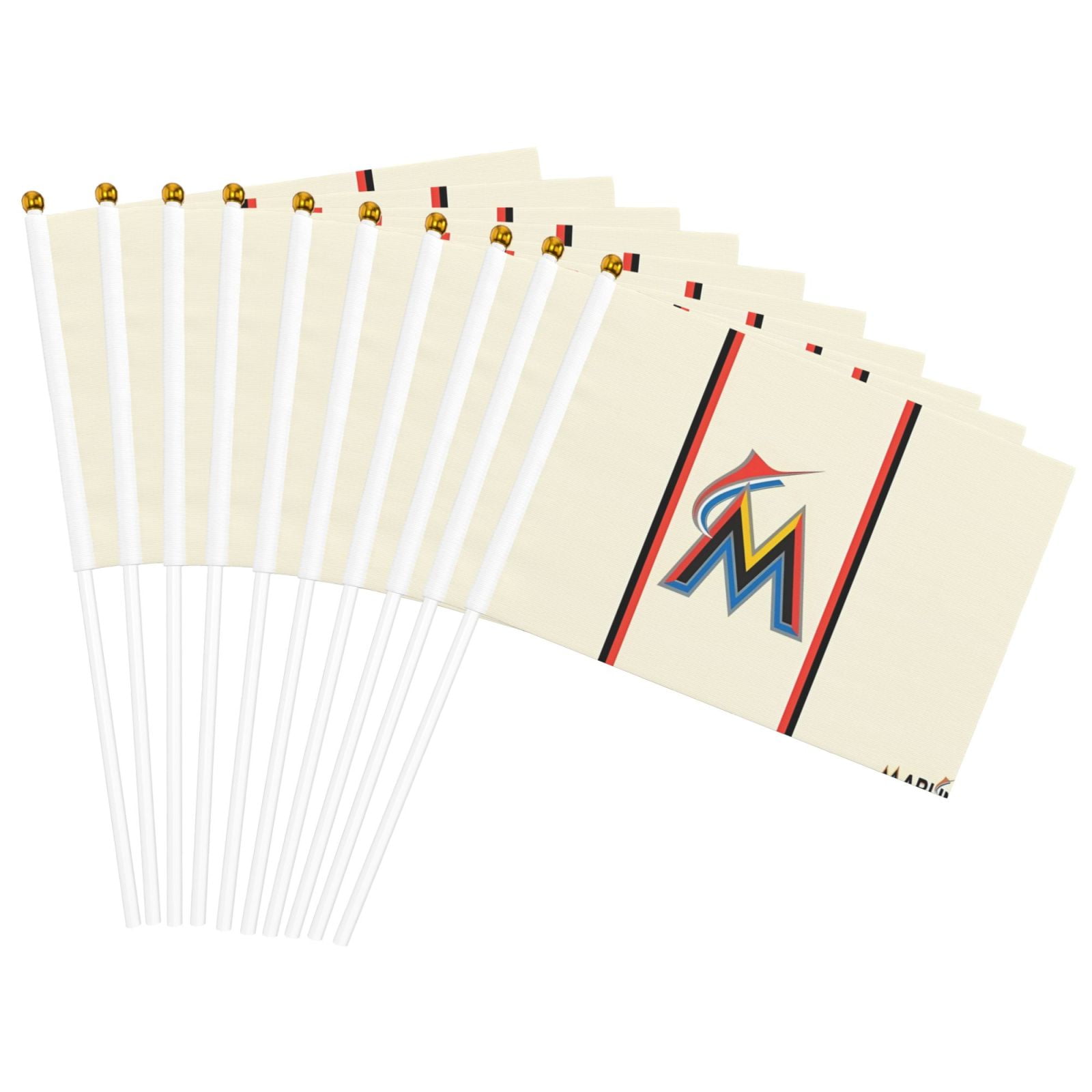 Marlins Baseball Team Double Sided Hand Waving Flag(Pack of 6 or 10 ...
