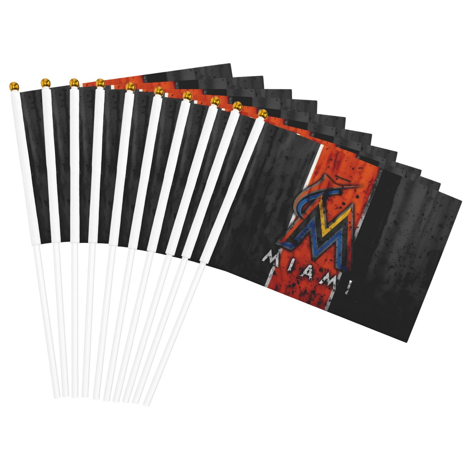 Marlins Baseball Team Double Sided Hand Waving Flag(Pack of 6 or 10 ...