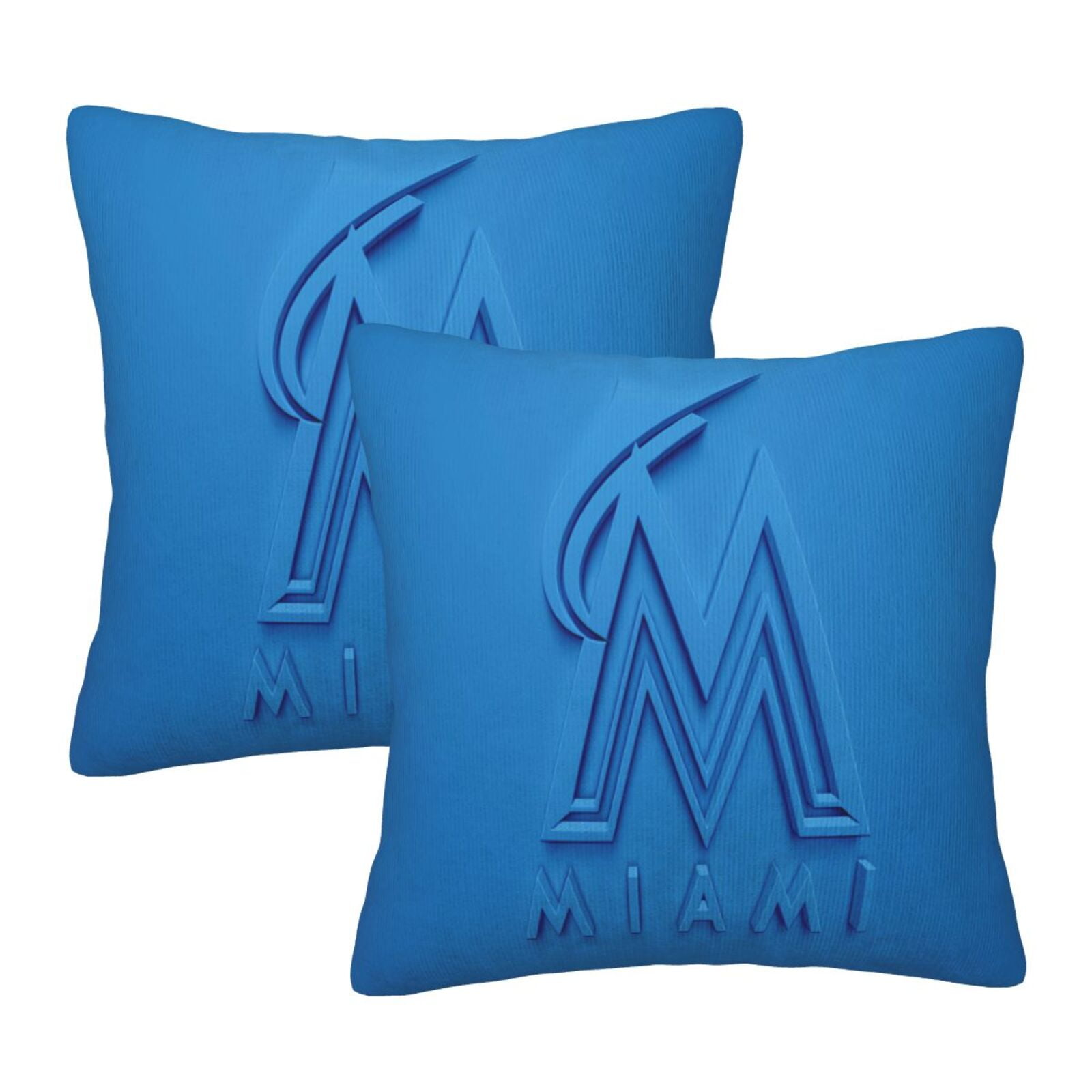 Marlins Baseball Team Double Sided Plush Pillow Cover (2 Pack), Sofa ...
