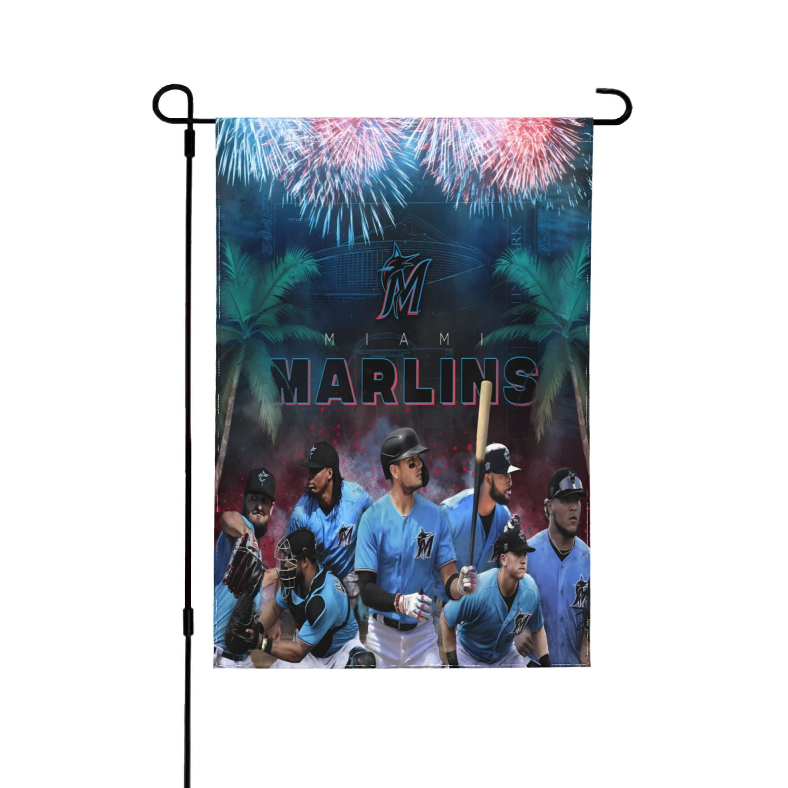 Marlins Baseball Team Front Garden Flag, Fans Spectator Flag Hanging ...