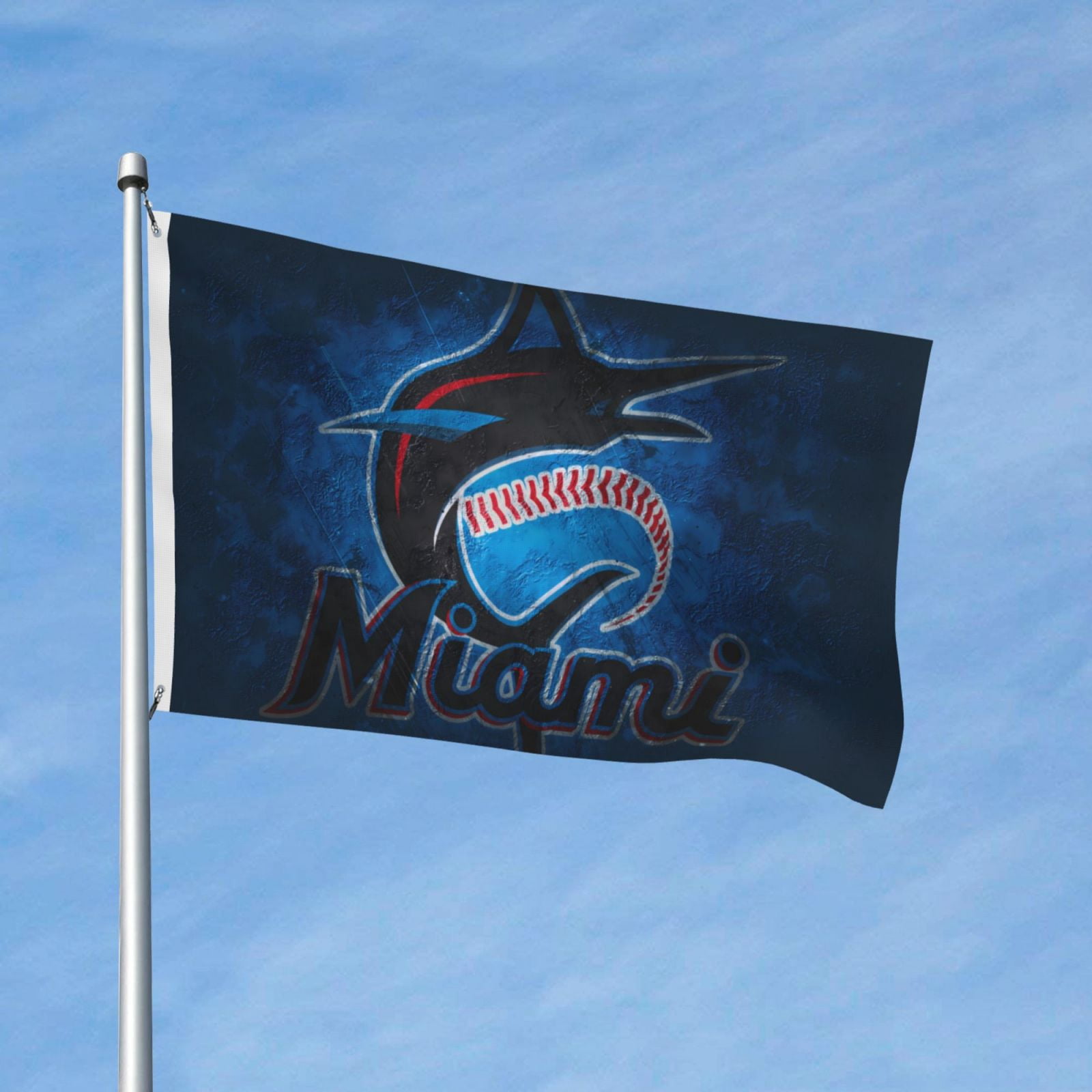 Marlins Custom American Baseball Team Logo Double Sided Flag 3x5FT ...