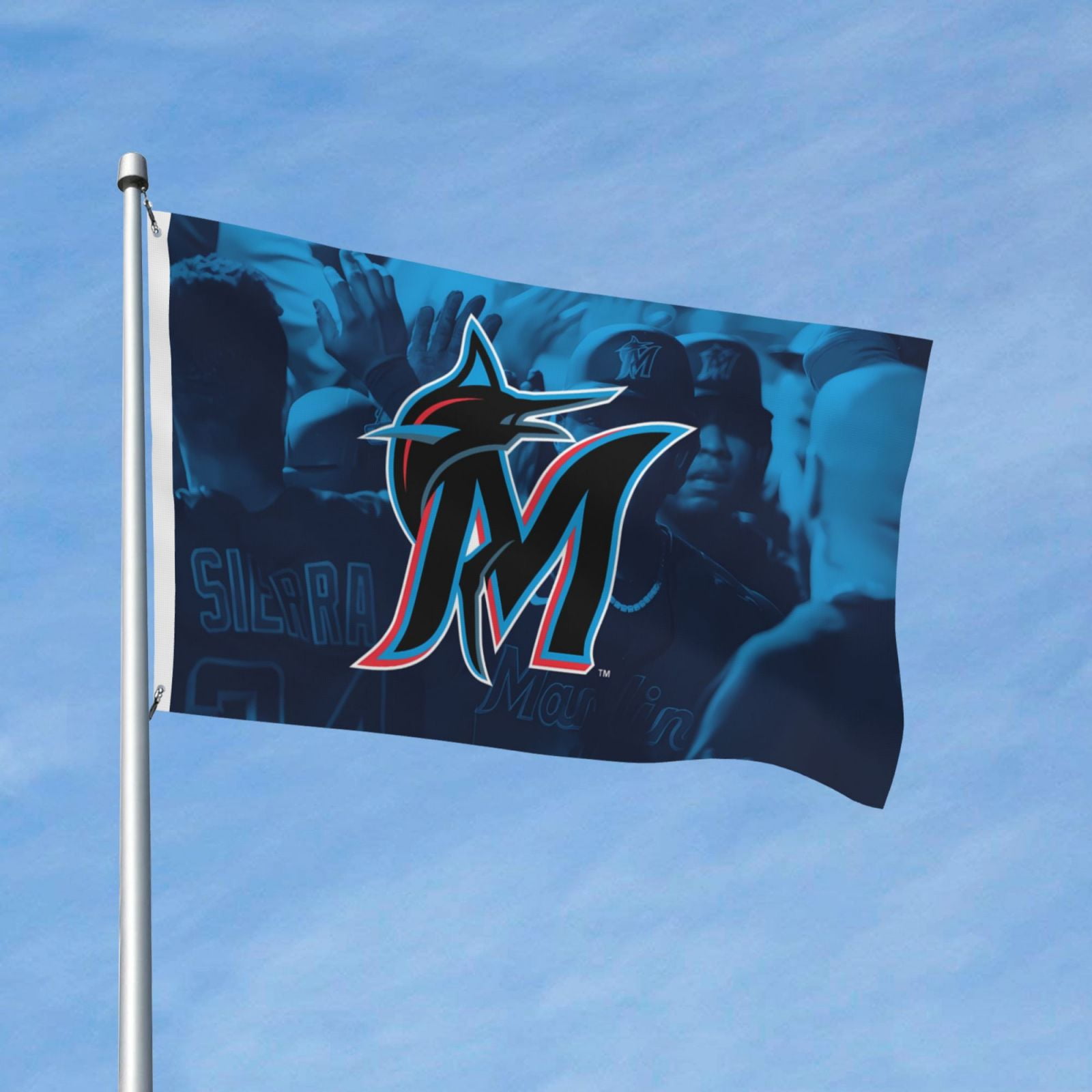 Marlins Custom American Baseball Team Logo Double Sided Flag 3x5FT ...