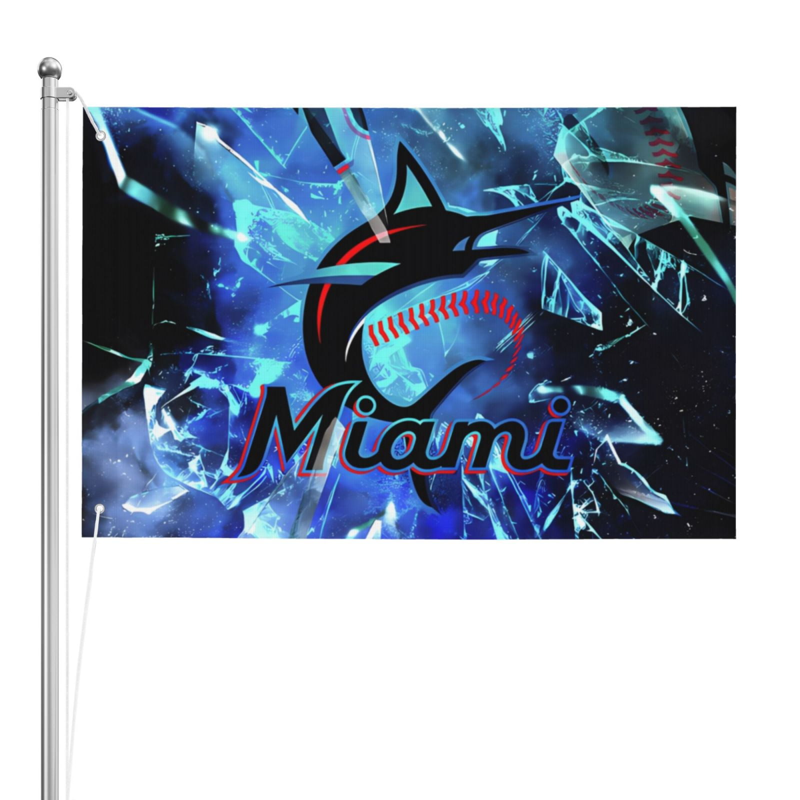 Marlins Three Layer personalized Double Sided Flag Football Fans ...