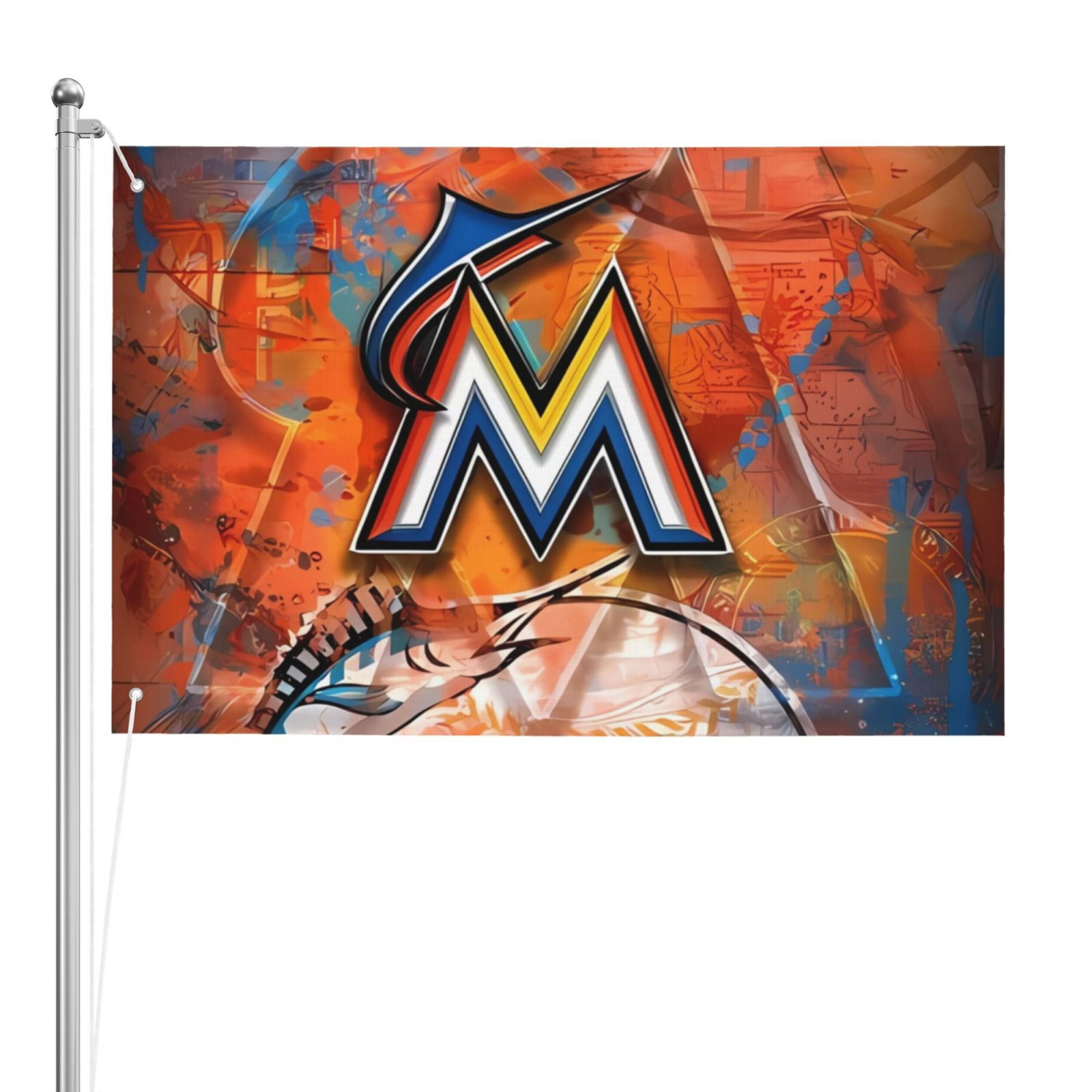 Marlins Three Layer personalized Double Sided Flag Football Fans ...
