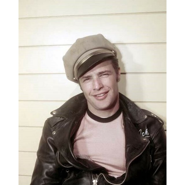 Marlon Brando smiles in leather jacket as biker Johnny The Wild One 24x36 poster - Walmart.com