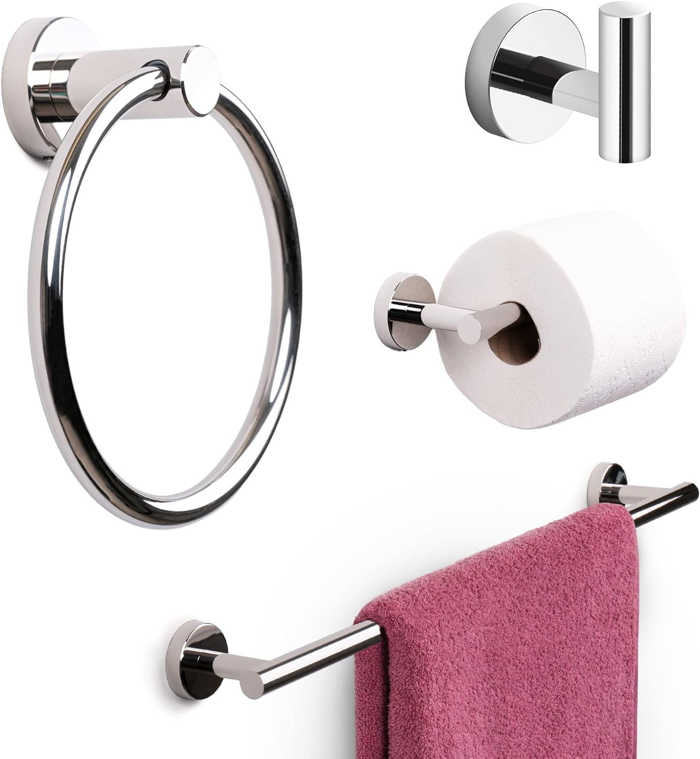 Marmolux Acc Bathroom Hardware Accessories Set, Stainless Steel, Wall ...
