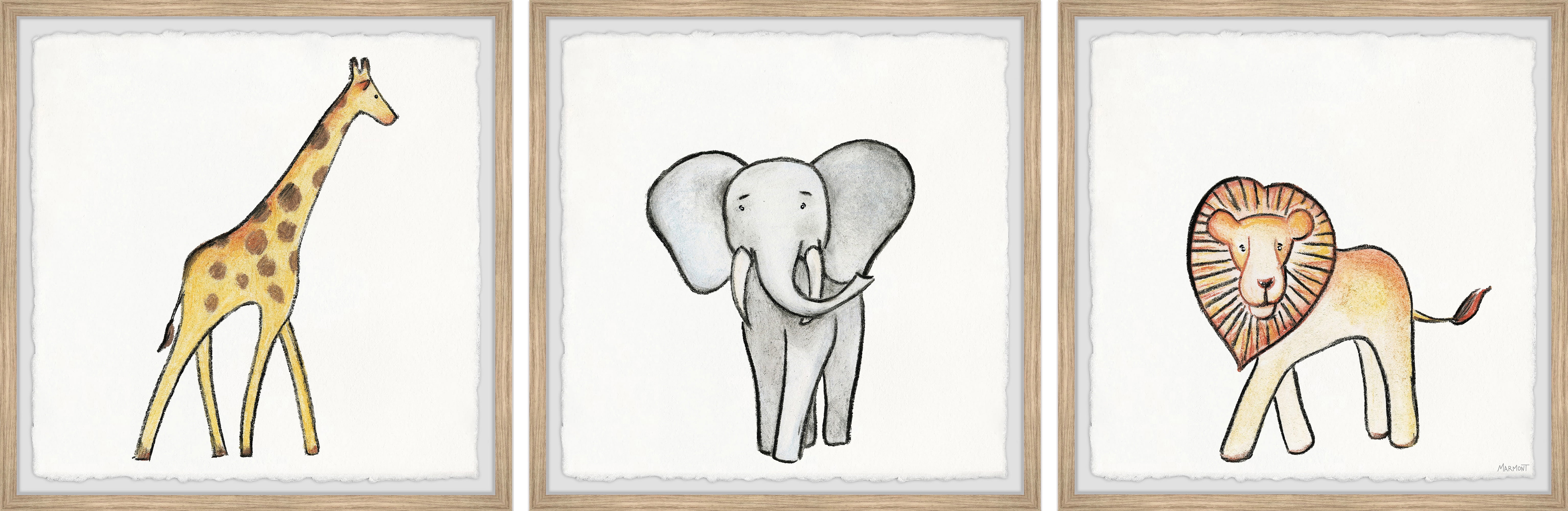 Marmont Hill African Safari Animals Triptych, 1.50" x 54.00" - Walmart.com