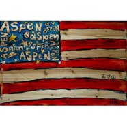 Marmont Hill American Flag On Natural Pine Wood Print On Natural Pine ...