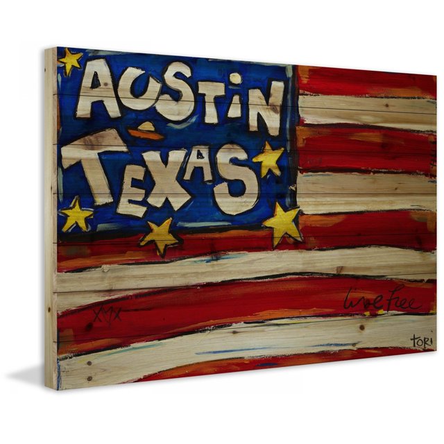 Marmont Hill "Austin Flag" by Tori Campisi Painting Print on Natural ...
