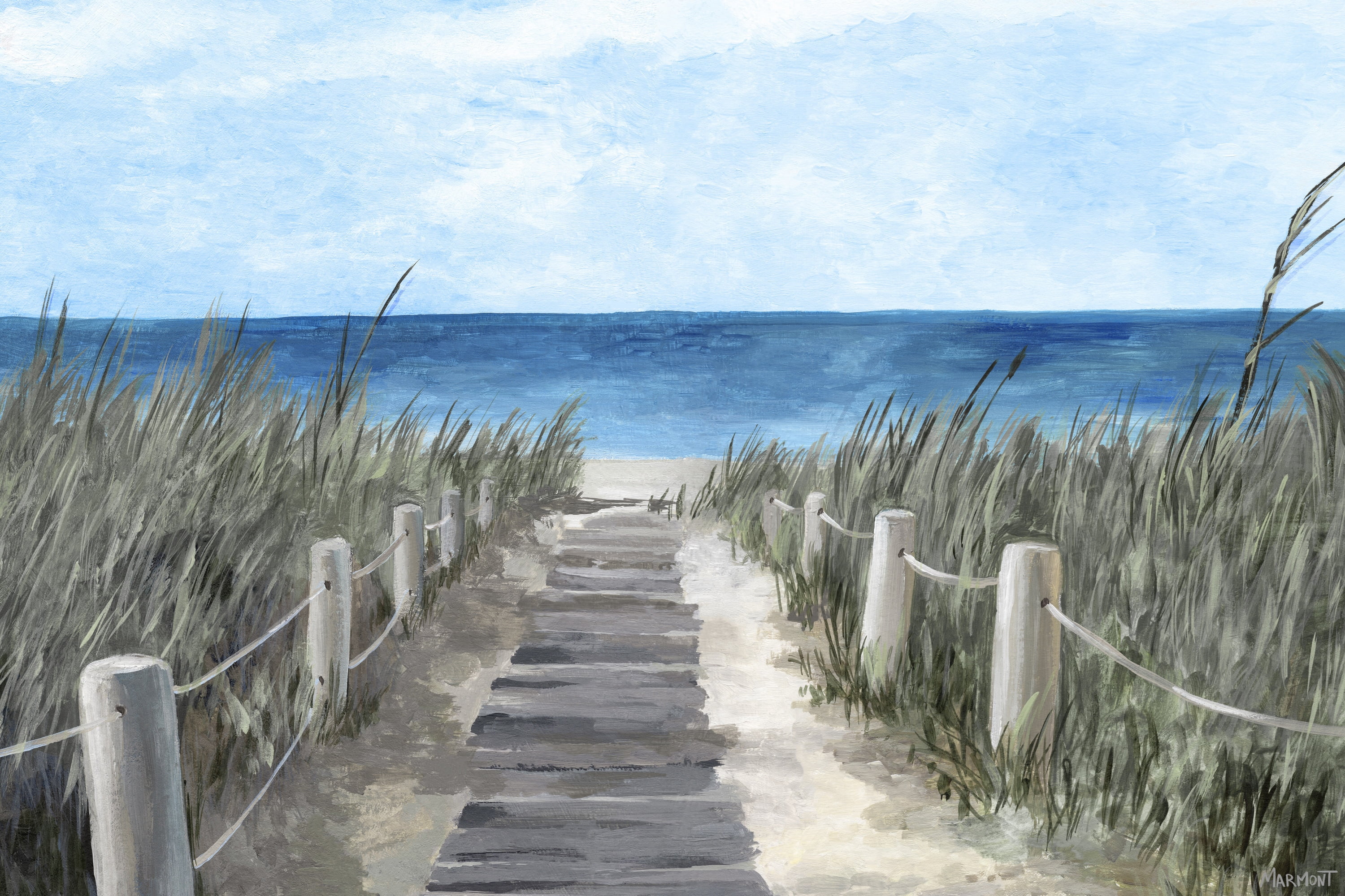 Marmont Hill Beach Wood Path Canvas Wall Art, 8" x 12" - Walmart.com