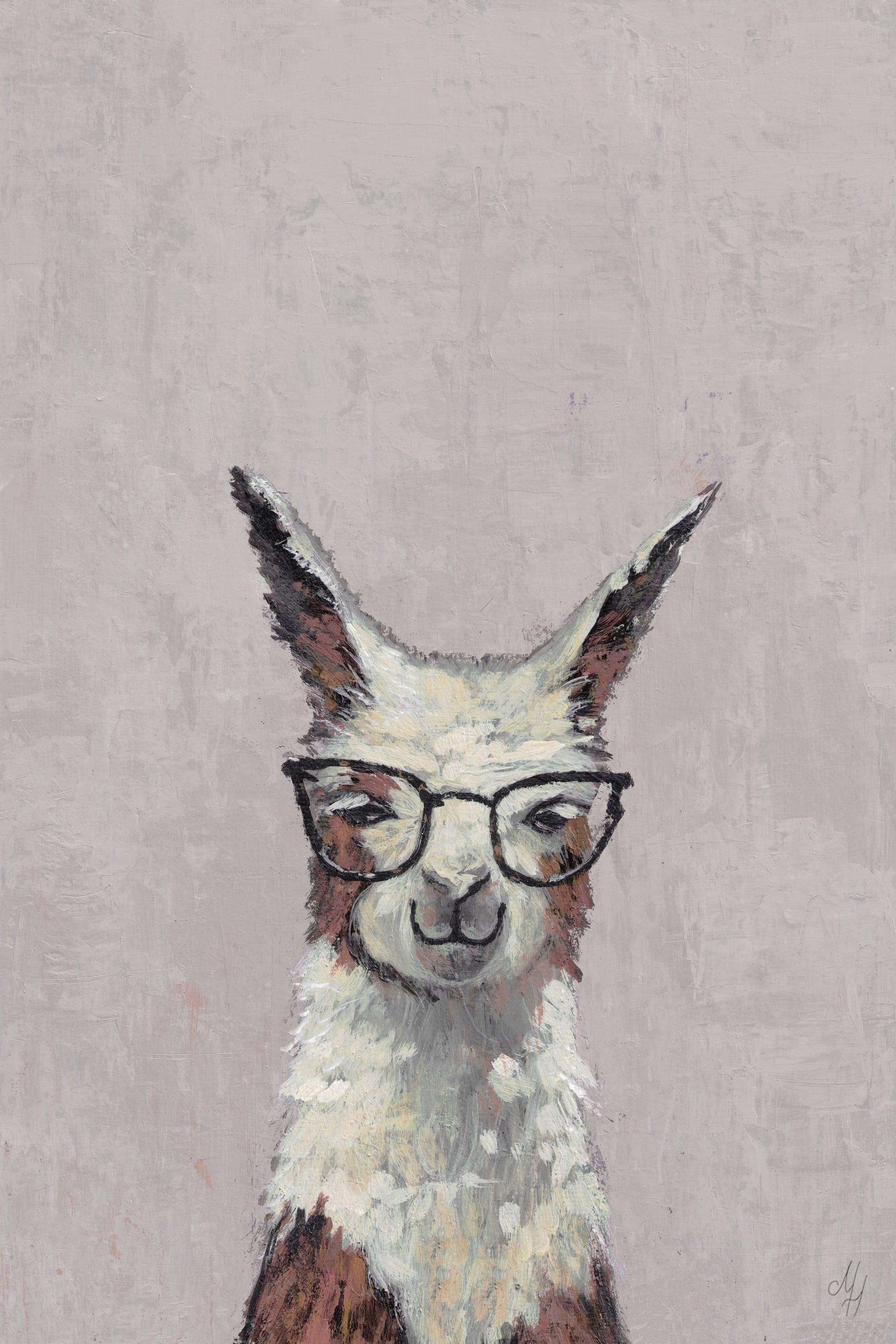 Marmont Hill Cheeky Smart Llama Canvas Wall Art - Walmart.com