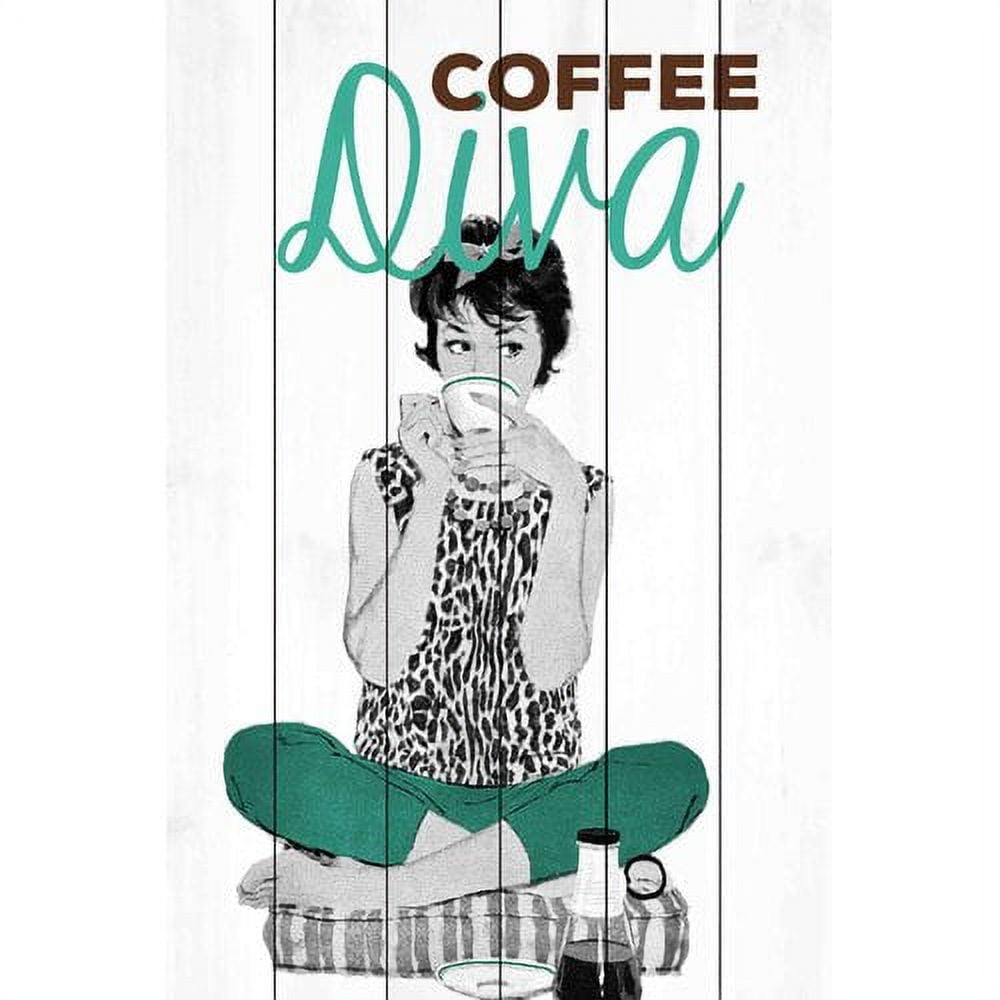 Marmont Hill "Coffee Diva 3" Painting Print on White Wood - Walmart.com