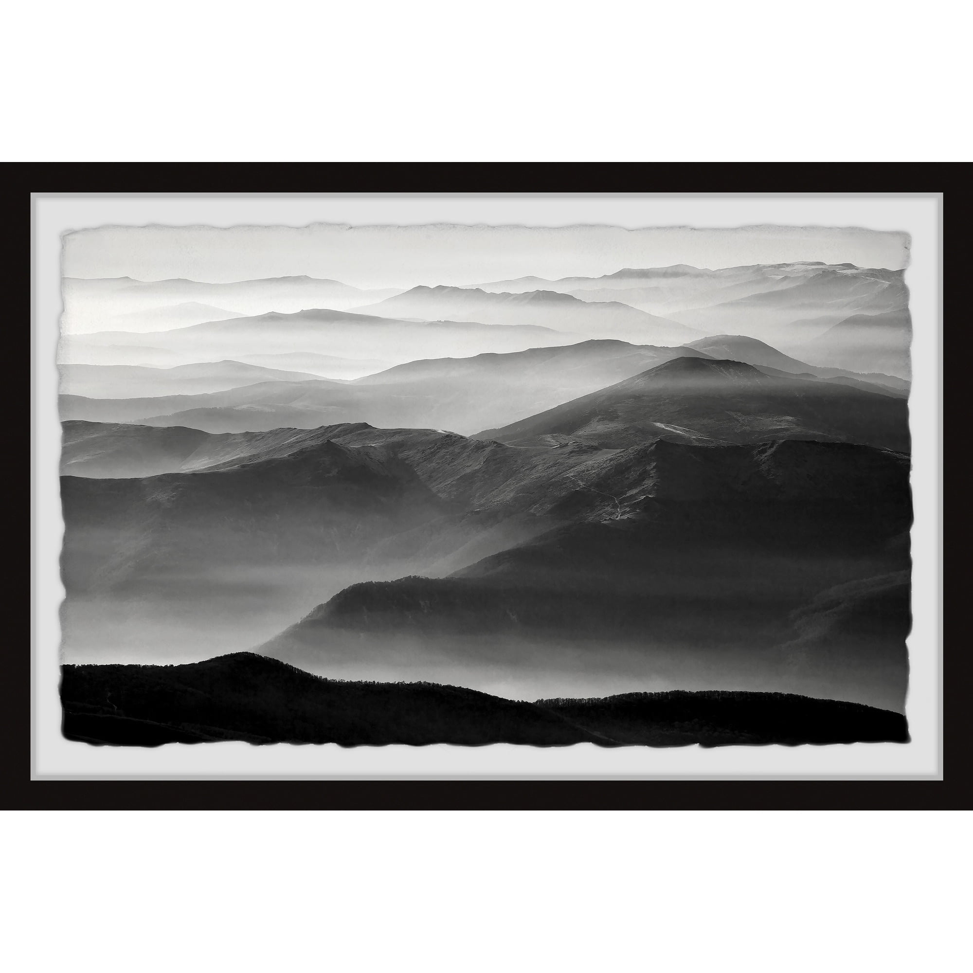 Marmont Hill Foggy Mountain Range Framed Painting Print - Walmart.com