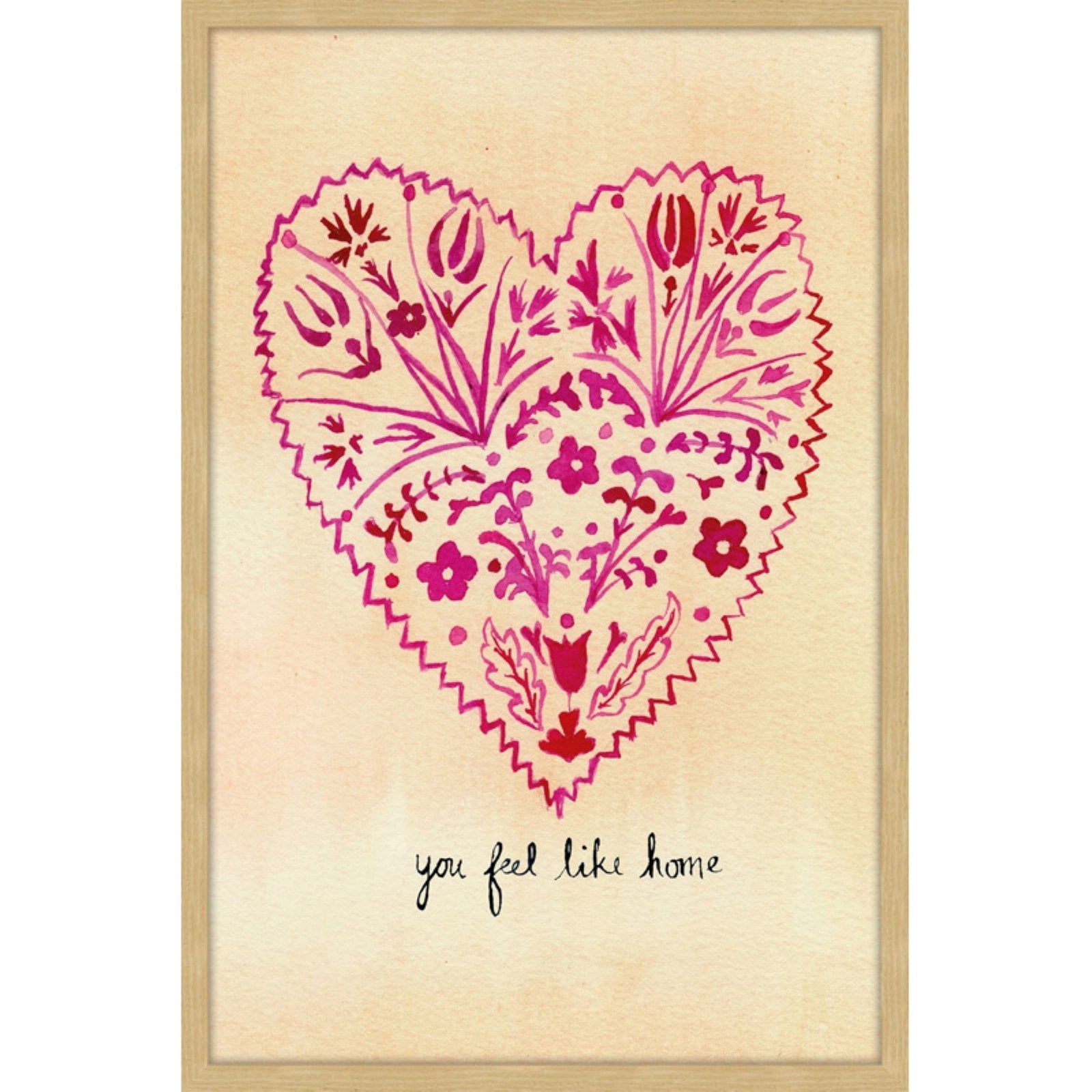 Marmont Hill "Folk Art Valentines" by Christine Lindstrom Framed ...