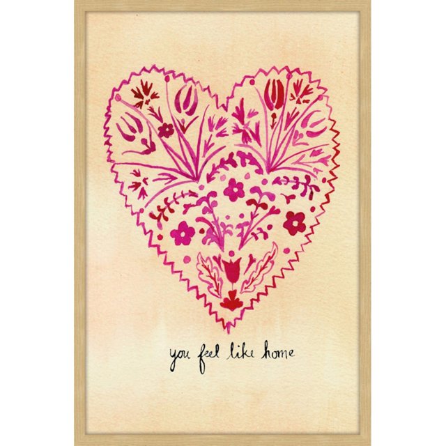 Marmont Hill "Folk Art Valentines" by Christine Lindstrom Framed ...