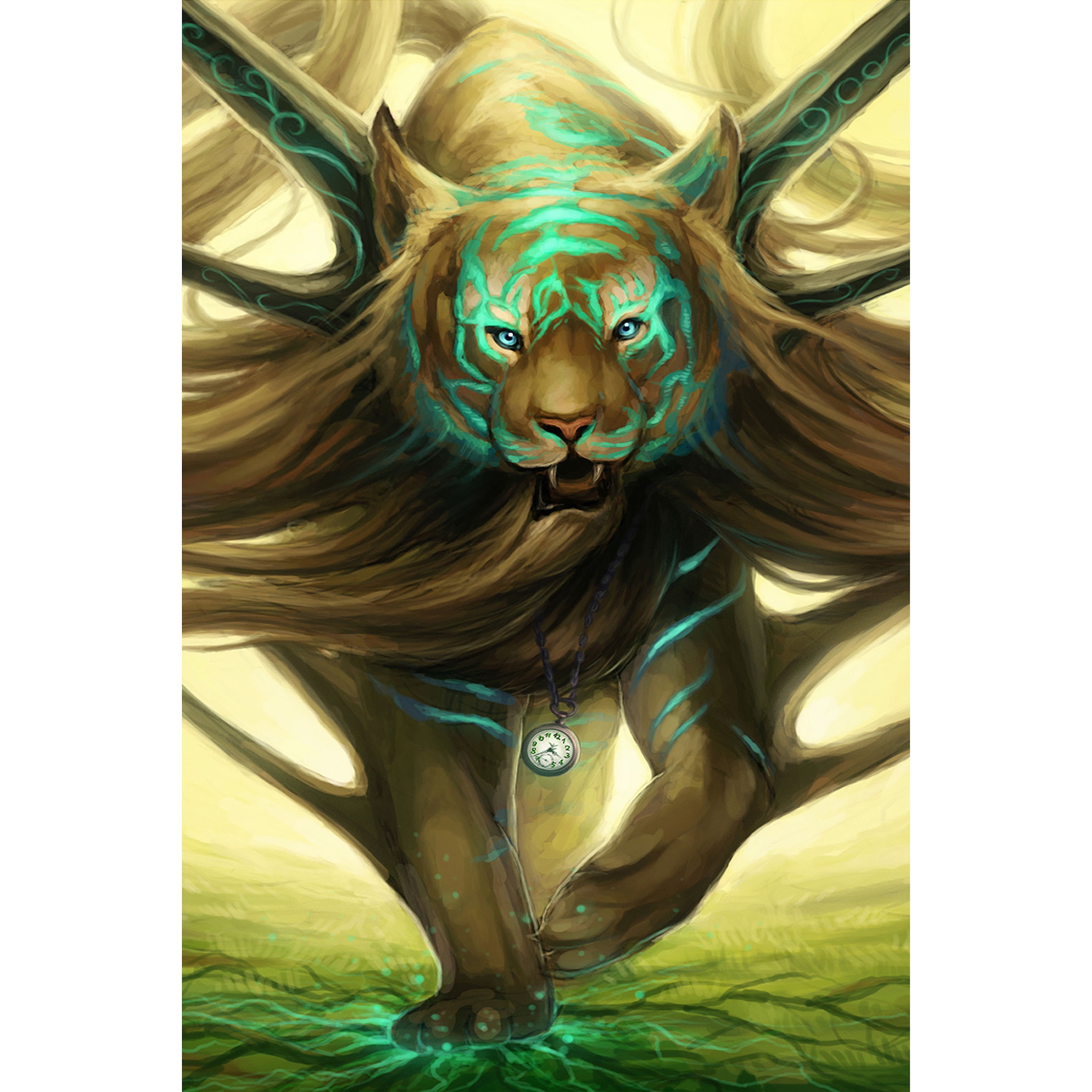 "Marmont Hill ""Godly Tigers 1"" Painting Print on Canvas" - Walmart.com