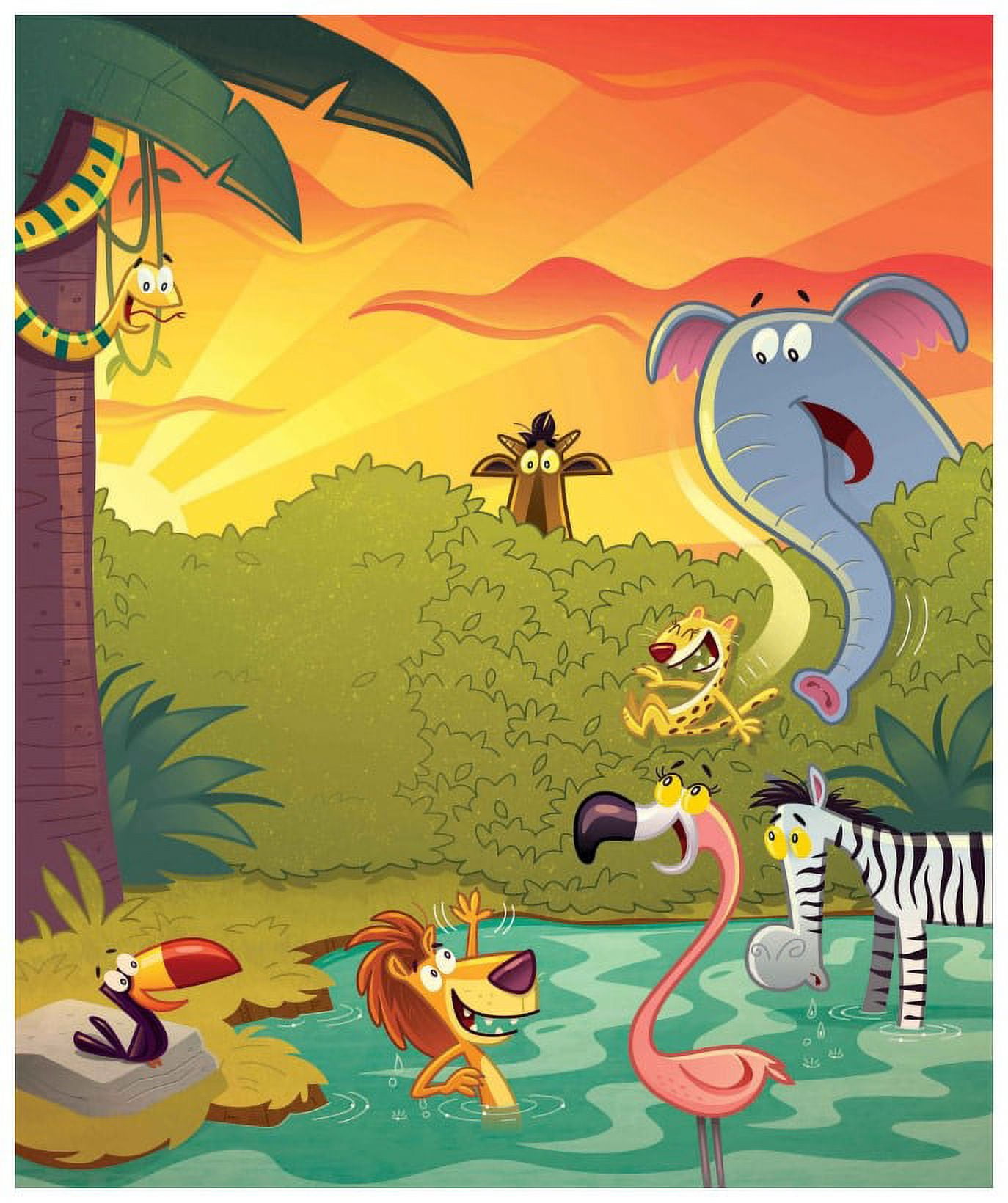 Marmont Hill "Happy Jungle" by Curtis Painting Print on Canvas ...