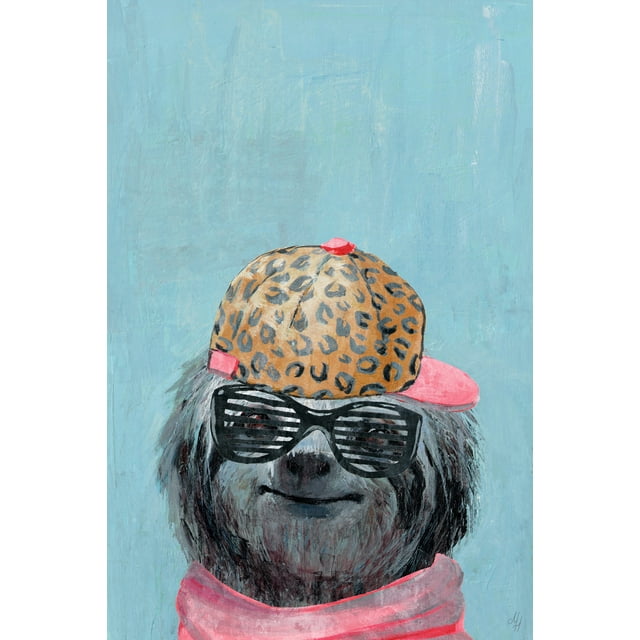 Marmont Hill Hipster Sloth Canvas Wall Art - Walmart.com