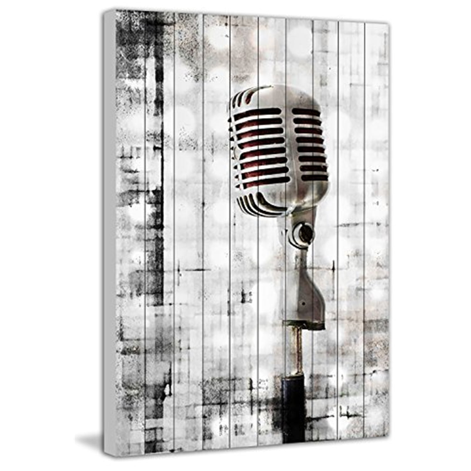 Mic Painting Print on White Wood - Walmart.com