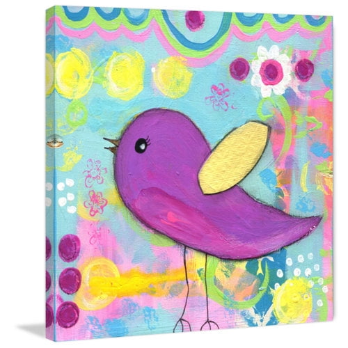 Marmont Hill "Purple Bird" by Jill Lambert Painting Print on Wrapped ...