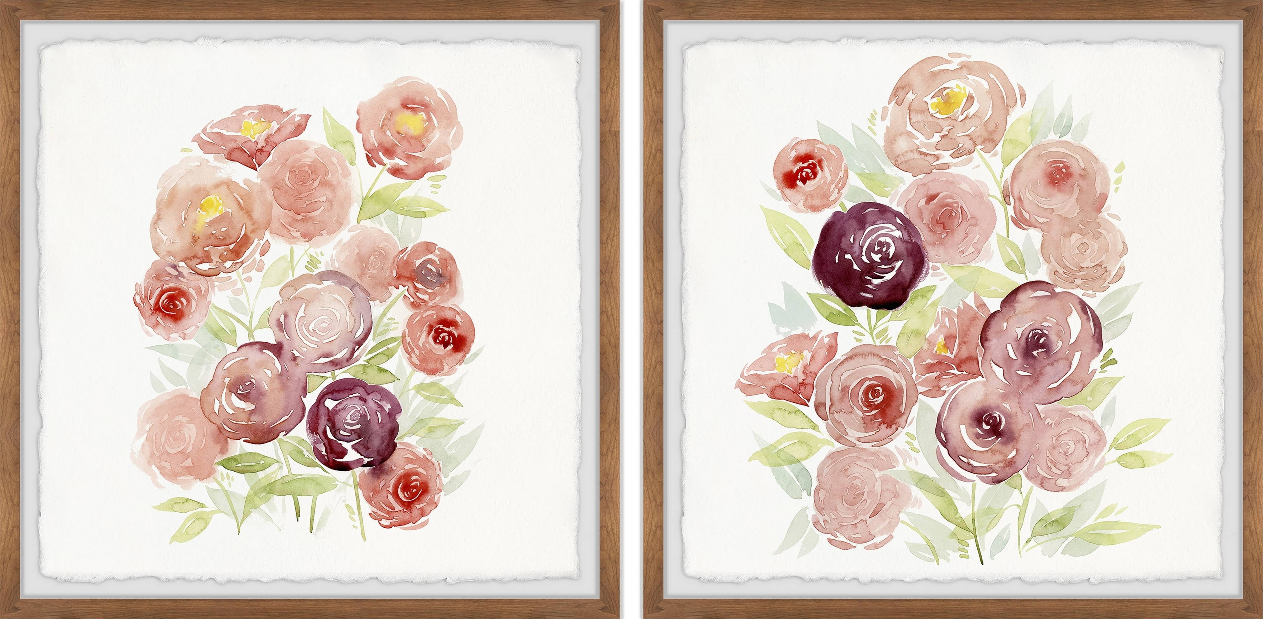 Marmont Hill Rosen Garden Iii Diptych, Art Prints, 24.00" x 1.50 ...