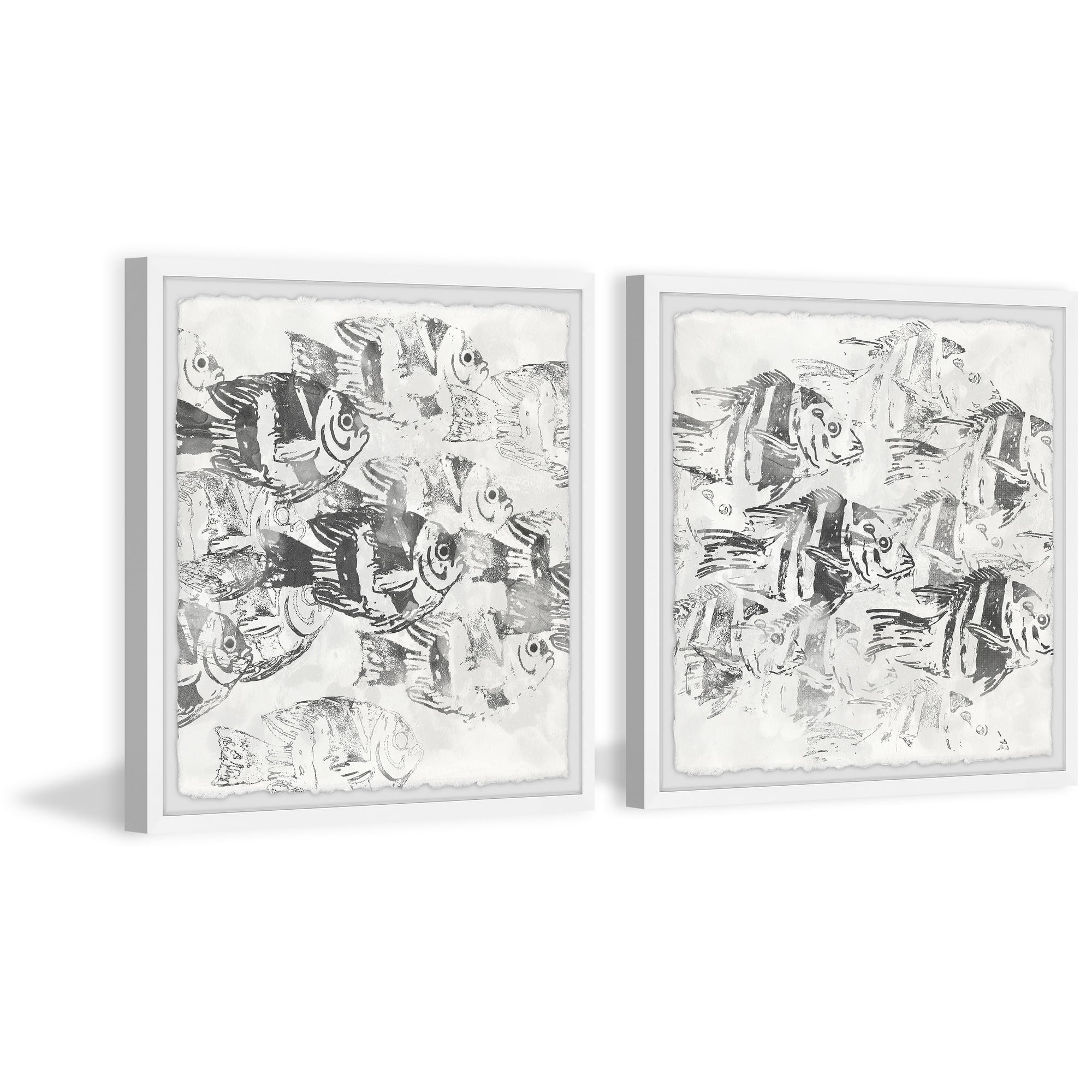 Marmont Hill Sea life Batik x iv Diptych, Art Prints 64.00" x 1.50 ...