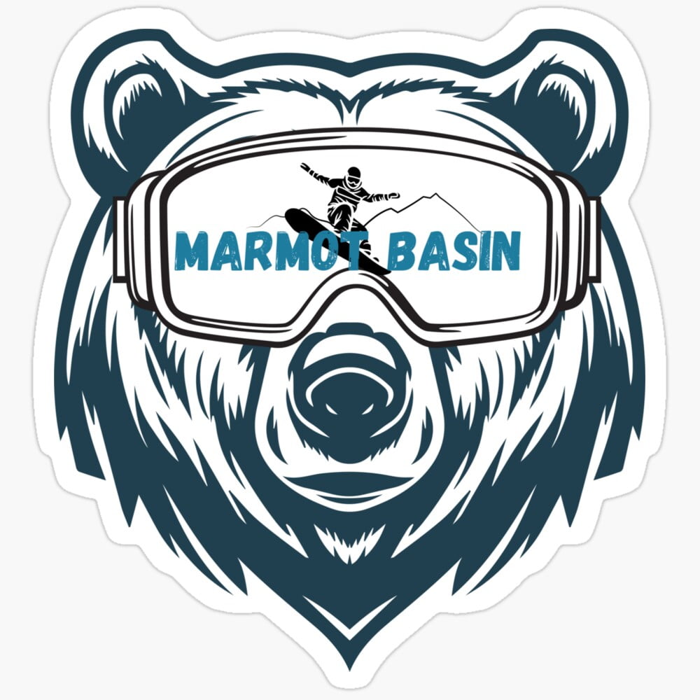 Marmot Basin Snowboarding Sticker Phone Decal Water Bottle Stickers Car ...