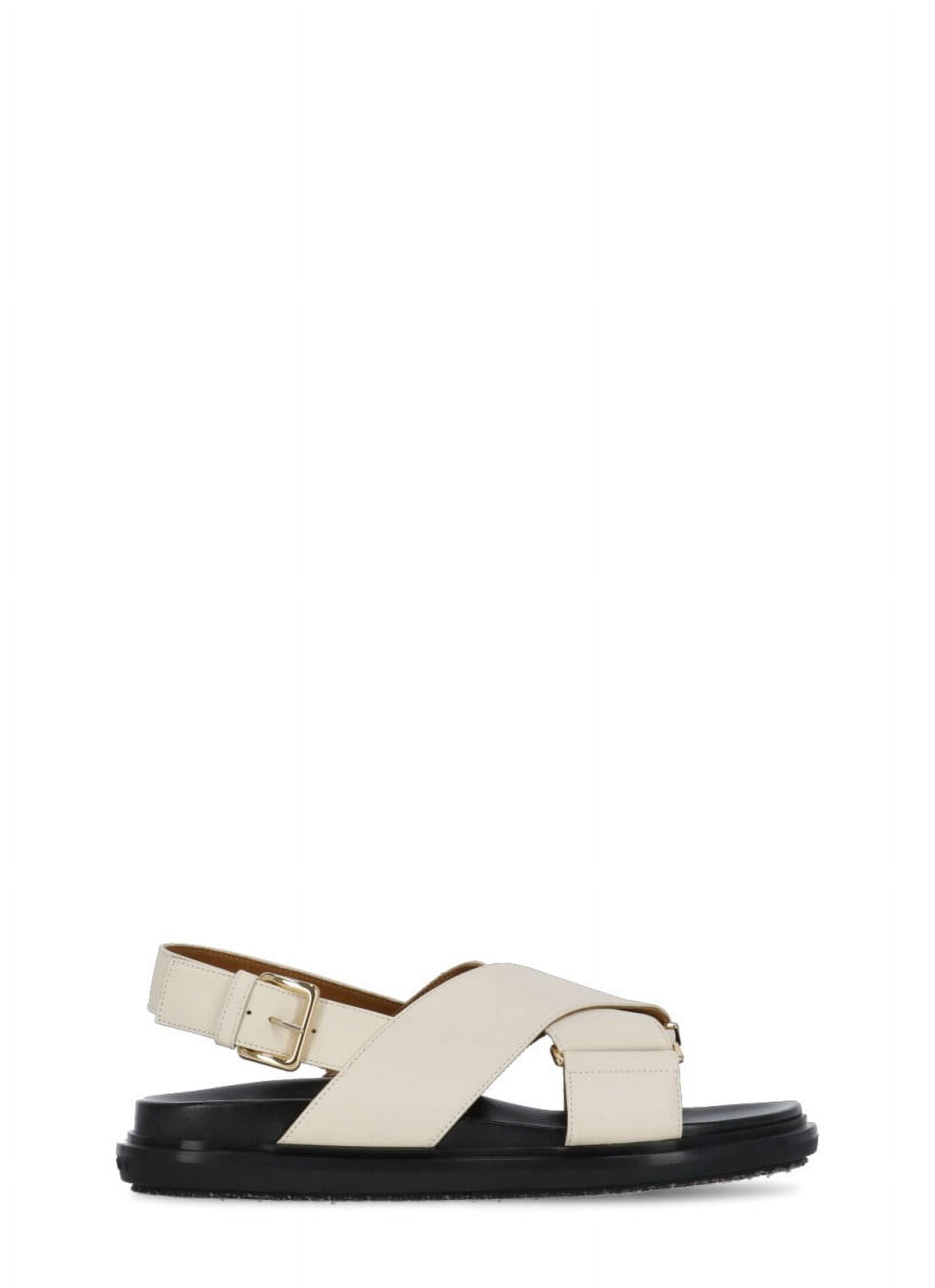 Marni Women's Ivory Smooth Leather Sandals With Rear Belt Neutrals ...