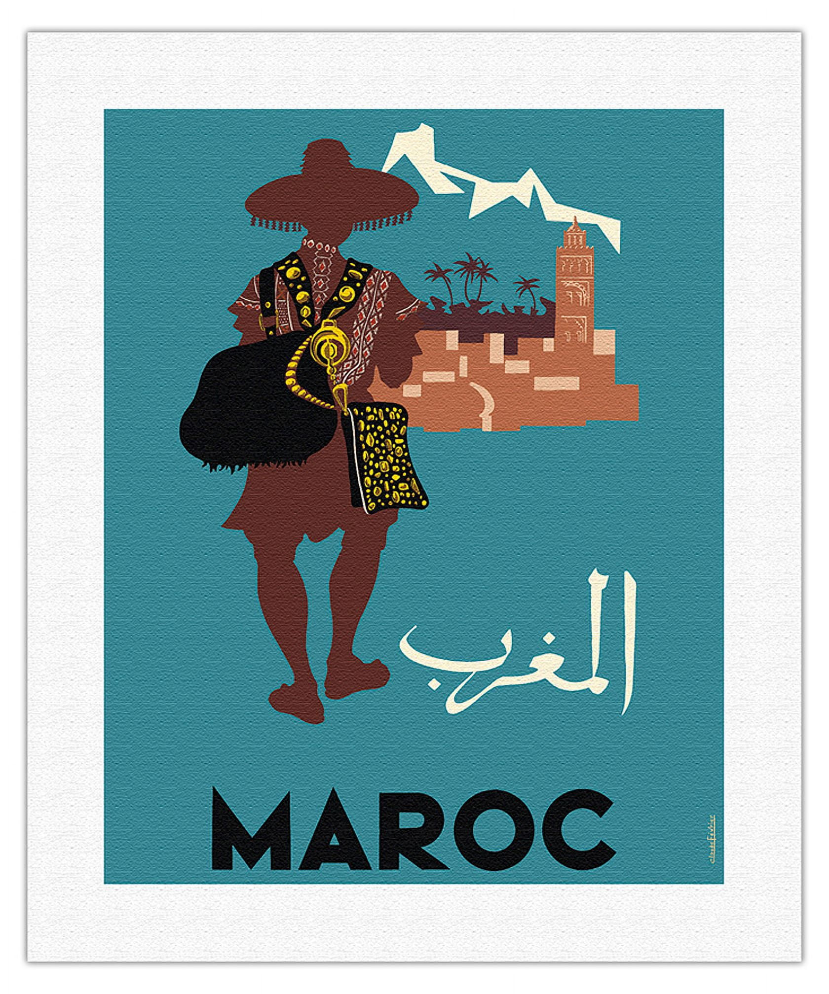 Maroc (Morocco) - Native Moroccan approaches town - Vintage Travel ...