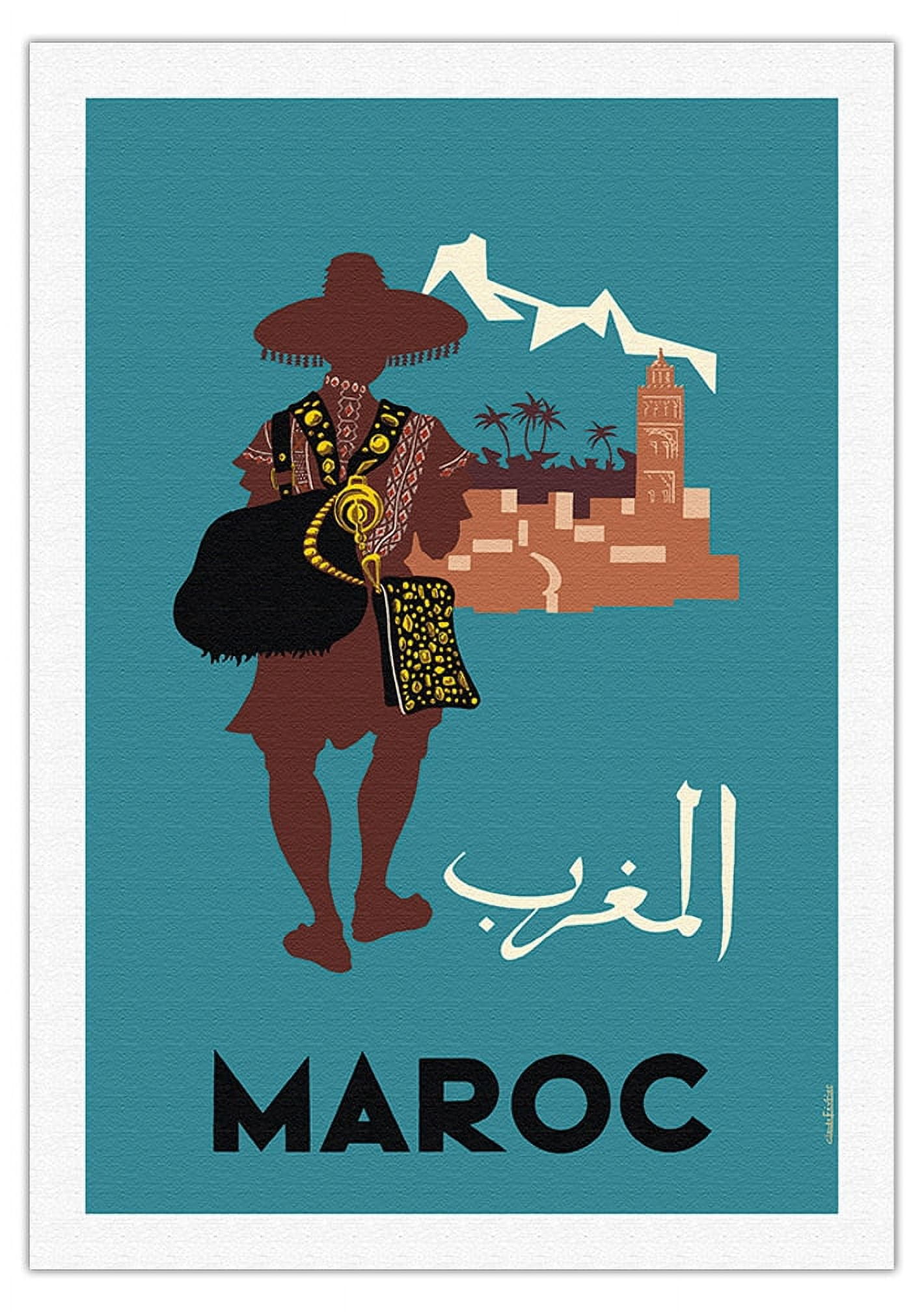 Maroc (Morocco) - Native Moroccan approaches town - Vintage Travel ...