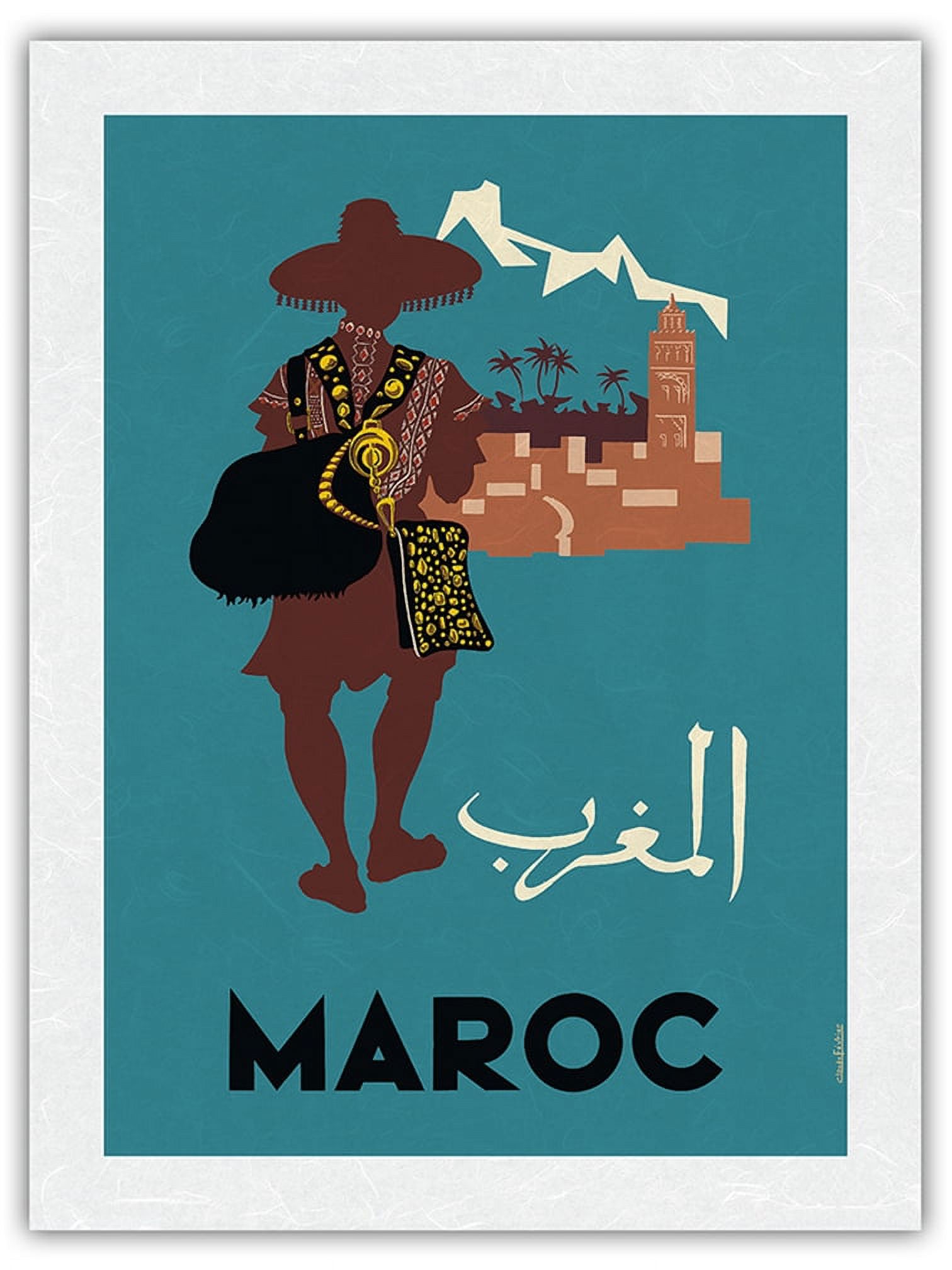 Maroc (Morocco) - Native Moroccan approaches town - Vintage Travel ...