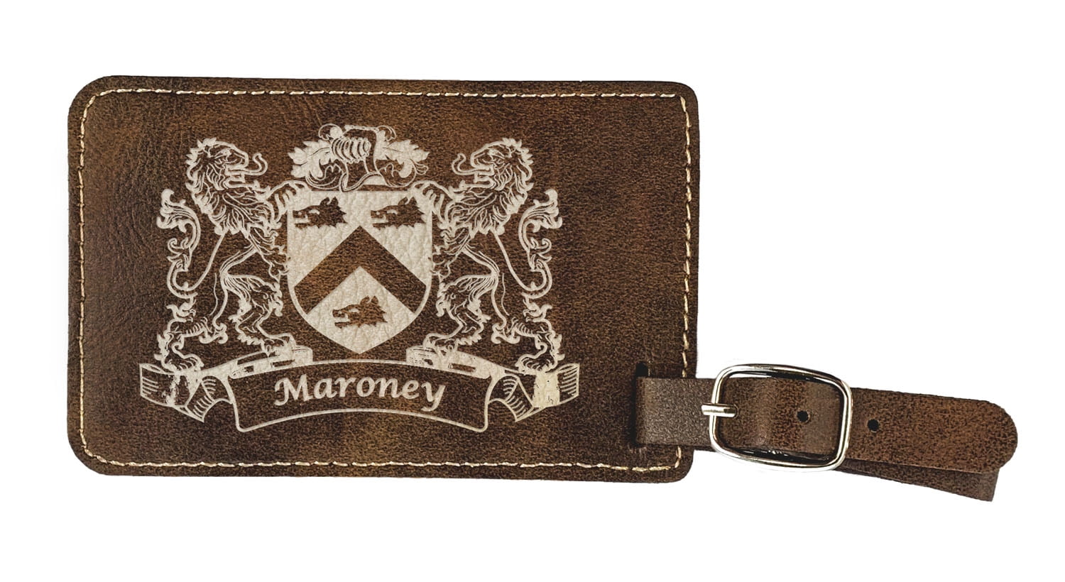 Maroney Irish Coat of Arms Luggage Tag(set of 2) - Rustic Leather ...