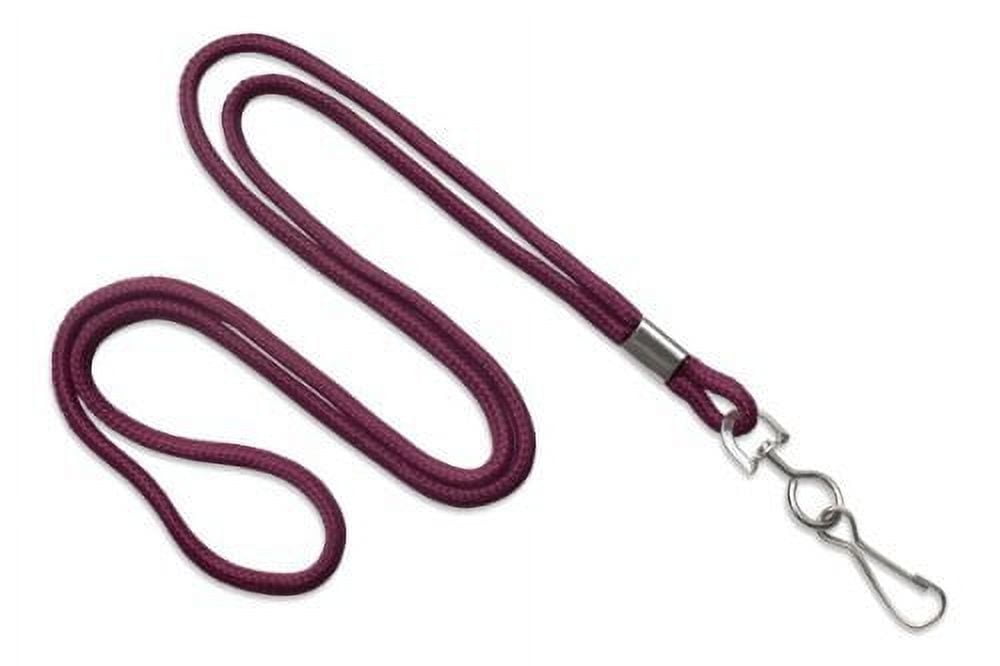 Maroon 1/8" Round 36" Braid Non-Breakaway Lanyard, Swivel Hook (100/bag ...
