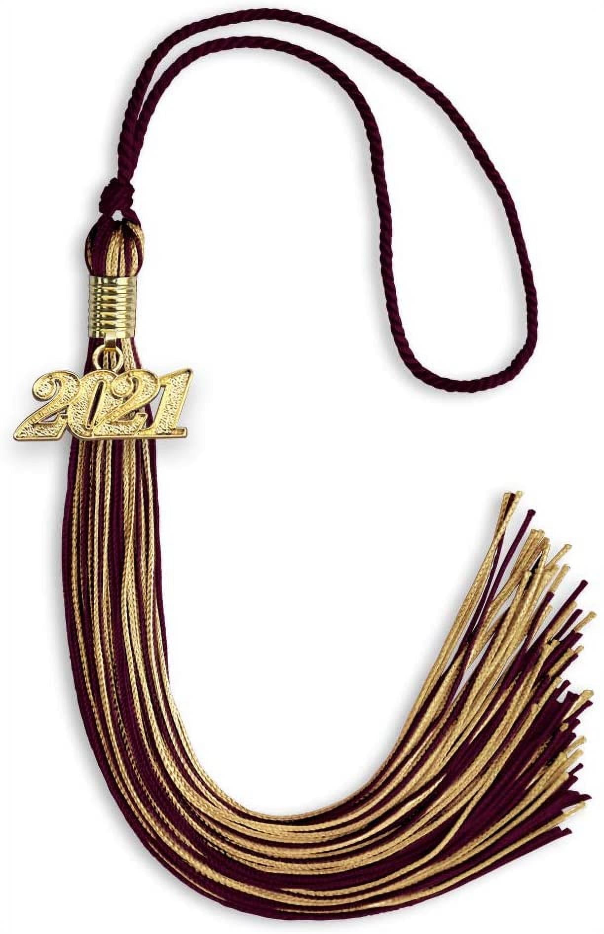 Endea Graduation Mixed Double Color Tassel with Gold Date Drop (Maroon ...