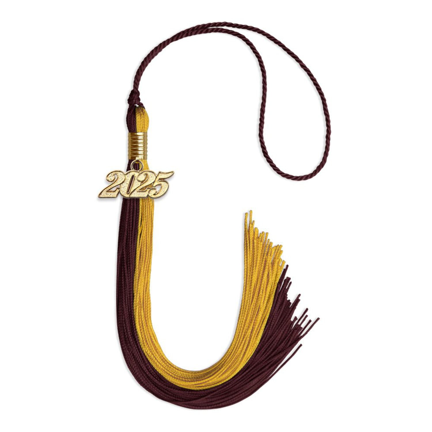 Endea Graduation Maroon/Bright Gold Graduation Tassel with Gold Date ...