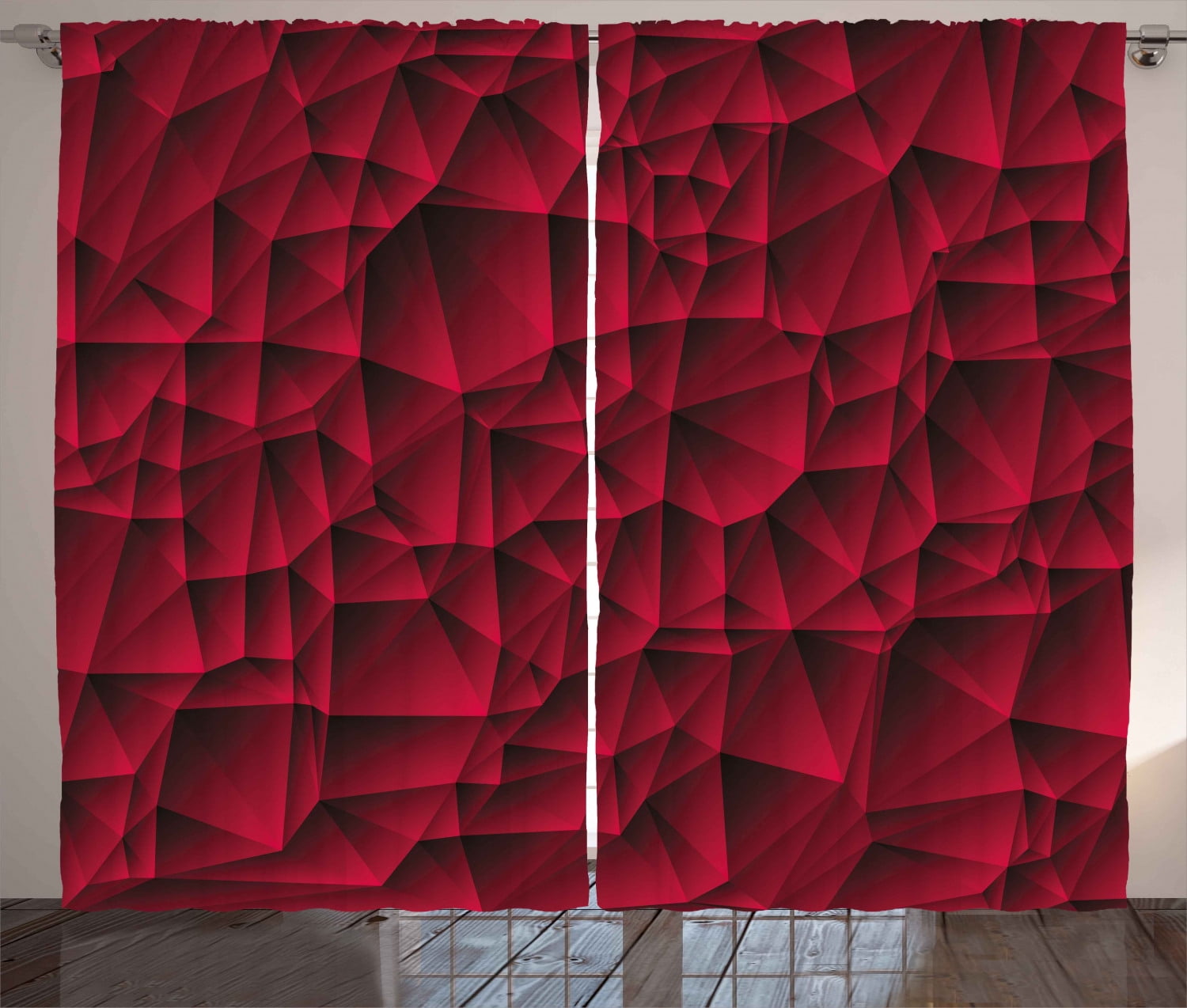 Ambesonne Maroon Curtains 2 Panel Set, Modern Contemporary Art, 108" x ...