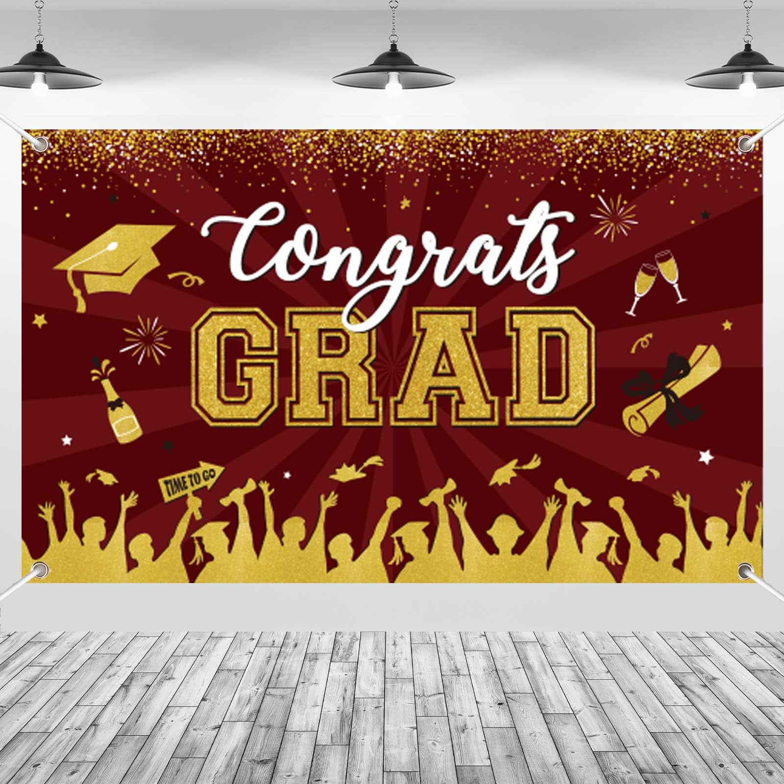 Maroon Graduation BannerTRDN 2025 Congrats Grad for Graduation Party ...