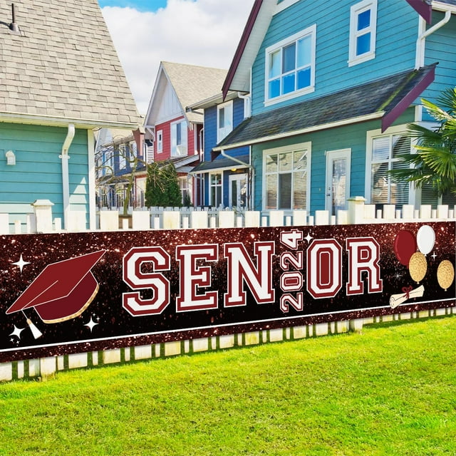 Maroon Graduation Party Decorations Senior 2024 Banner Larger ...