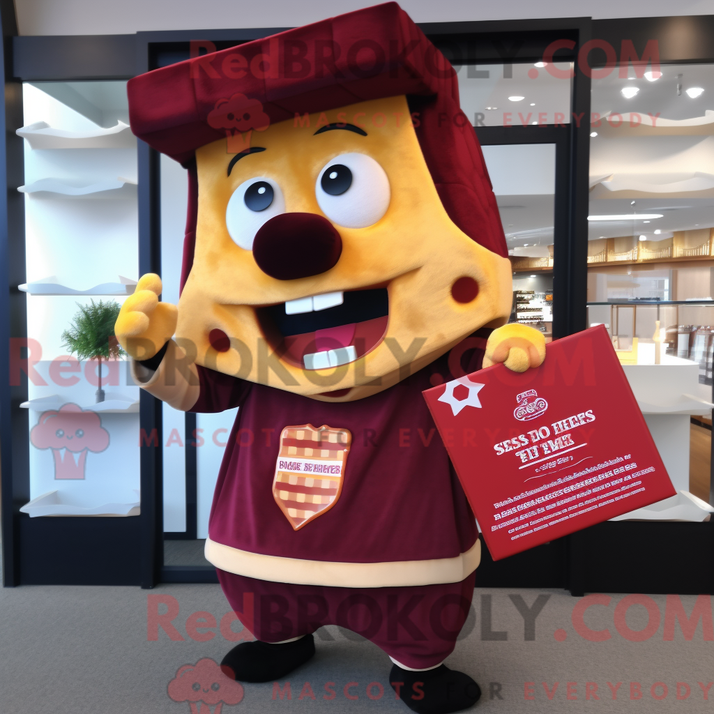 Maroon Grilled Cheese Sandwich REDBROKOLY mascot costume character ...