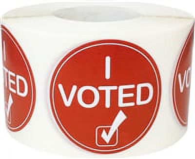 Maroon I Voted Check Mark Labels 1.5 Inch 500 Total Stickers on a Roll ...